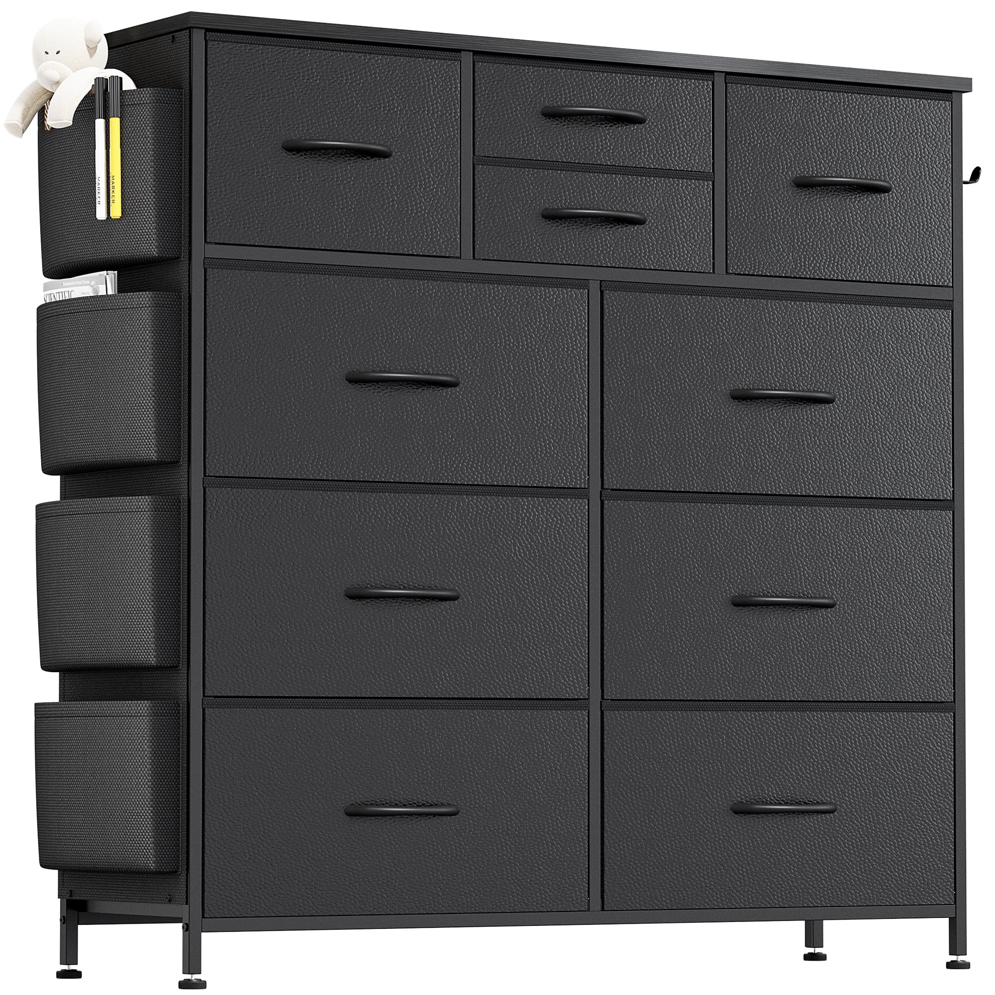 GIKPAL 10 Drawer Dresser, Chest of Drawers for Bedroom with Side ...