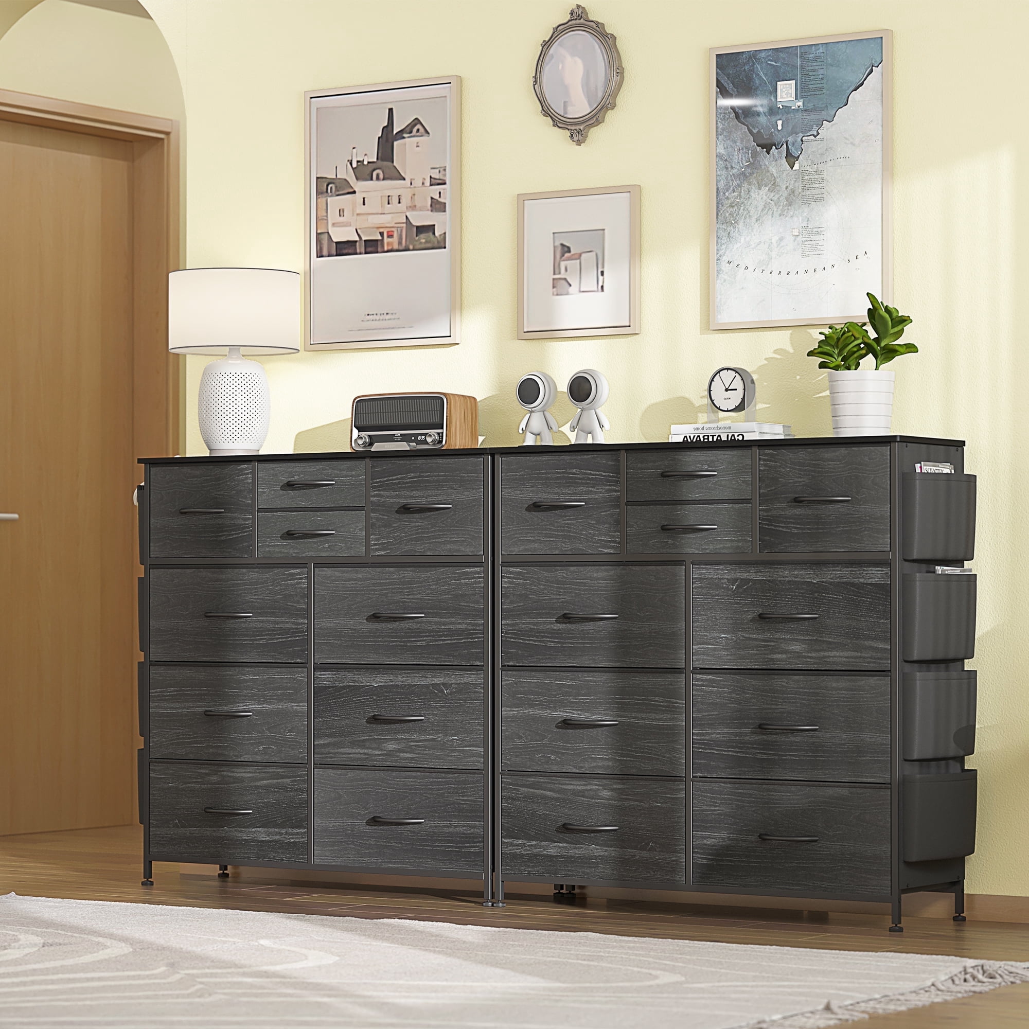 GIKPAL 10 Drawers Dresser 2 Pack, Chest of Drawers Fabric Dressers for ...