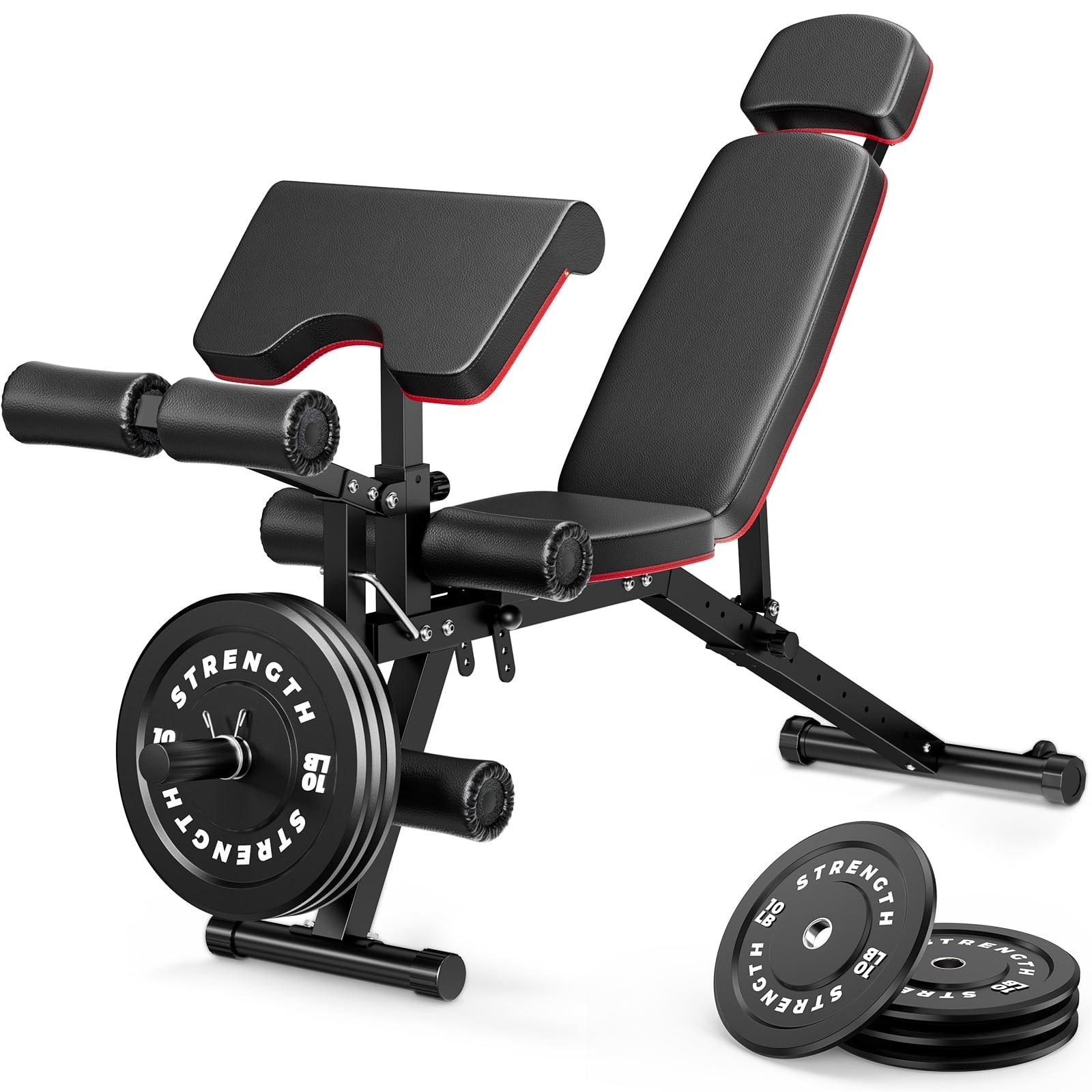 GIKPAL Adjustable Weight Bench for Home Gym, Safe Seat Heavy Duty ...