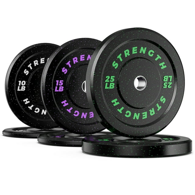 GIKPAL 100lb 2-inch Olympic Weight Plates, Durable Recycled Rubber ...