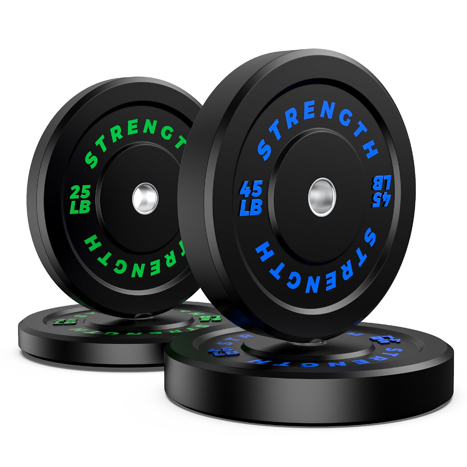 GIKPAL 140lb Bumper Plates, 2-Inch Olympic Weight Plates with Steel Hub ...