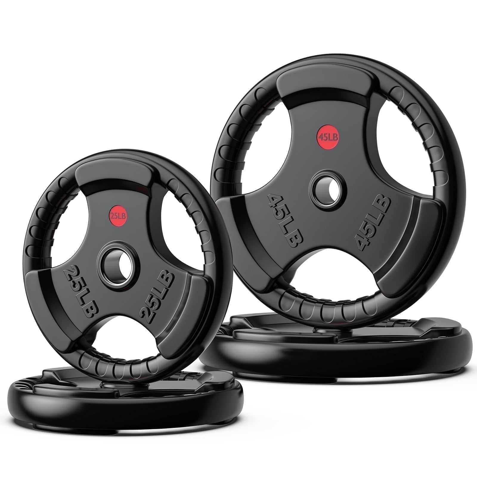GIKPAL 140lbs Weight Plates 2 Inch Rubber Coated Olympic Weight Plate ...