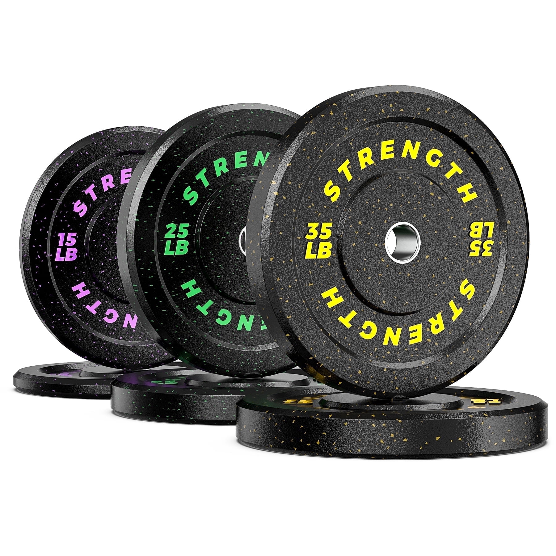 GIKPAL 150lb 2-inch Olympic Weight Plates, Durable Recycled Rubber ...