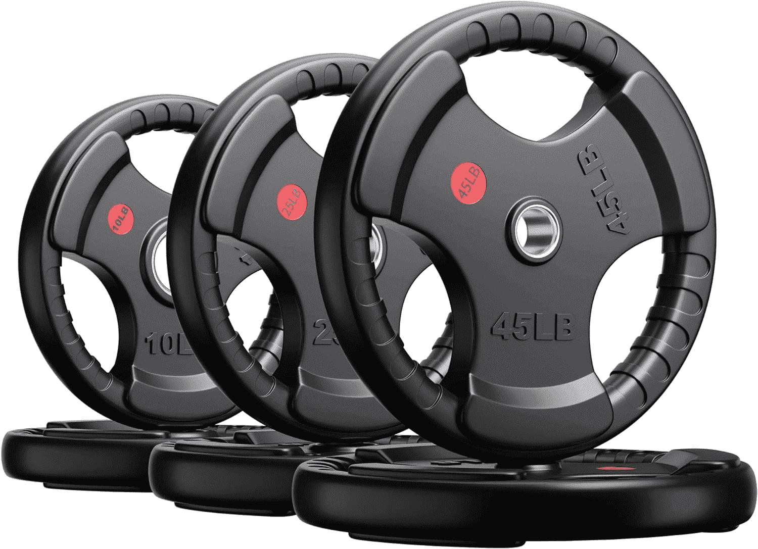 GIKPAL 160lbs Weight Plates 2 Inch Rubber Coated Olympic Weight Plate ...