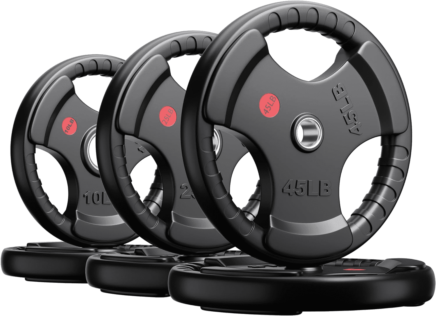 GIKPAL 160lbs Weight Plates 2 Inch Rubber Coated Olympic Weight Plate ...