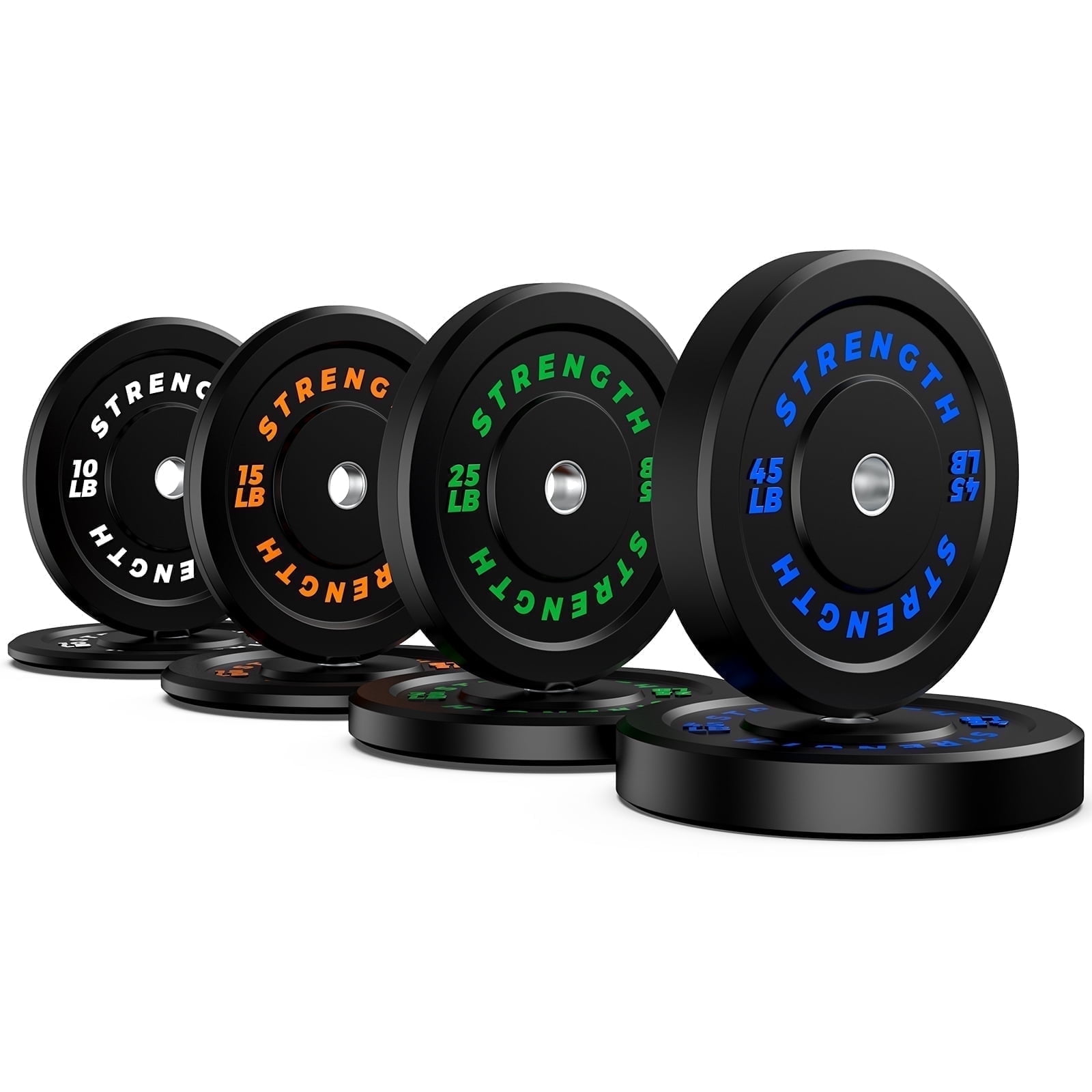 GIKPAL 190lb Bumper Plates, 2-Inch Olympic Weight Plates with Steel Hub ...