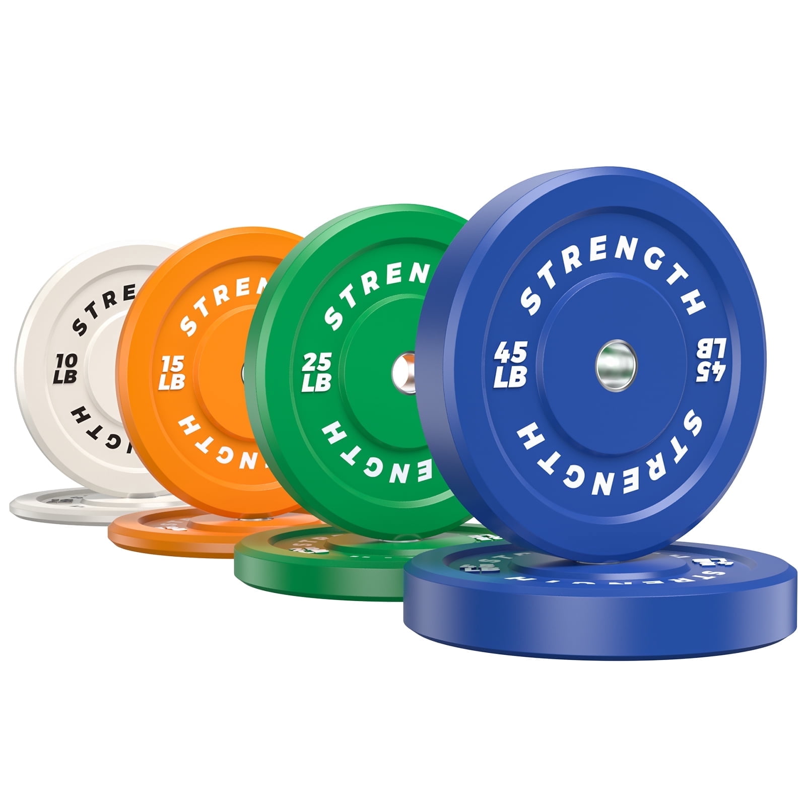 GIKPAL 190lbs 2-inch Olympic Weight Plates,10lb to 45lb Rubber Bumper ...