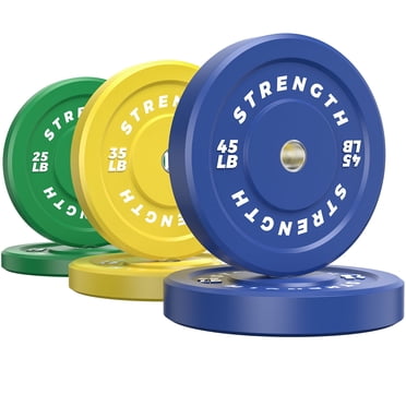 GIKPAL 160lb Bumper Plates, 2-Inch Barbell Weight Plates with Steel Hub ...