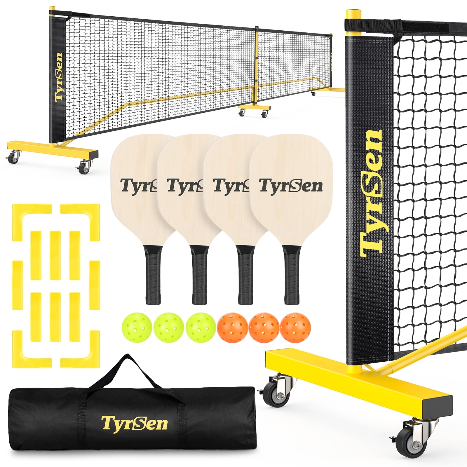 GIKPAL TYRSEN Outdoor Driveway Pickleball Net Set, 22 ft, Regulation ...