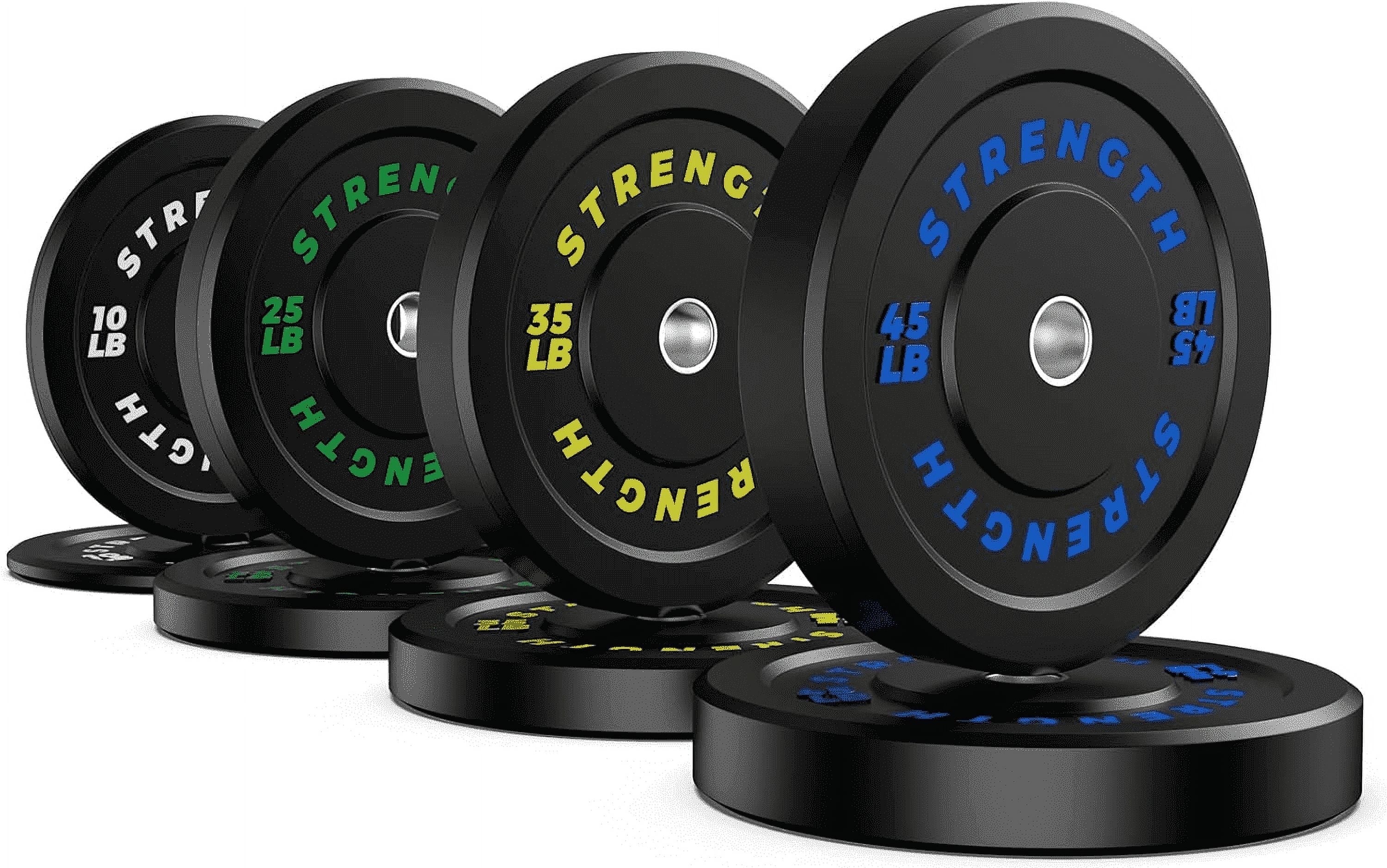 GIKPAL 230lb Bumper Plates, 2-Inch Olympic Weight Plates with Steel Hub ...