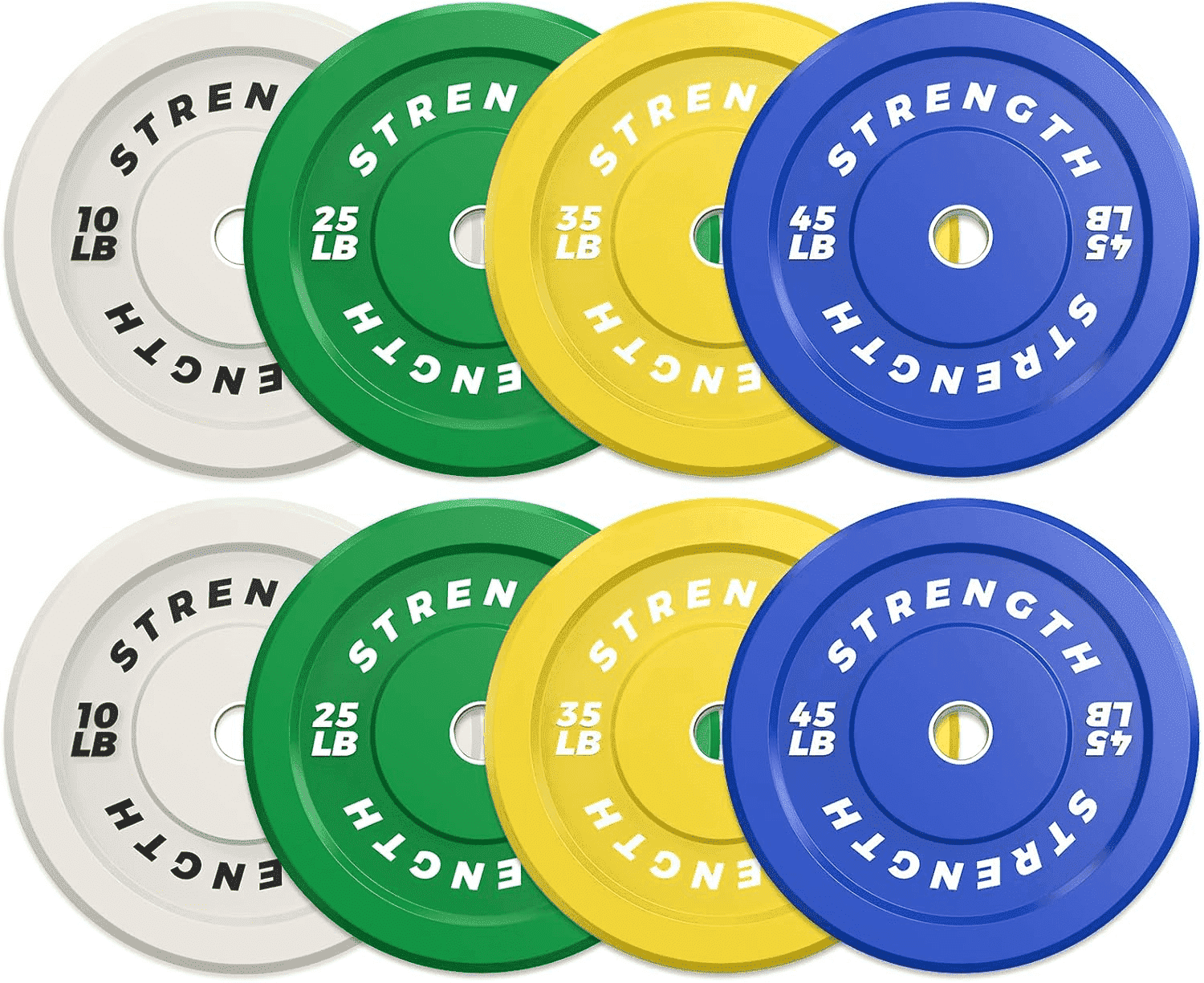 GIKPAL 230lbs 2-inch Olympic Weight Plates,10lb to 45lb Rubber Bumper ...
