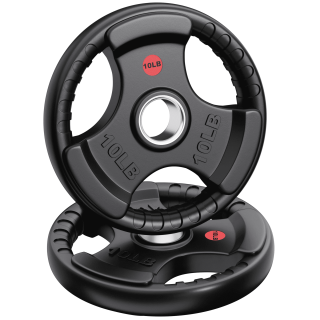 GIKPAL 20lb Rubber Coated Standard Metal Weight Plate, Durable Cast ...