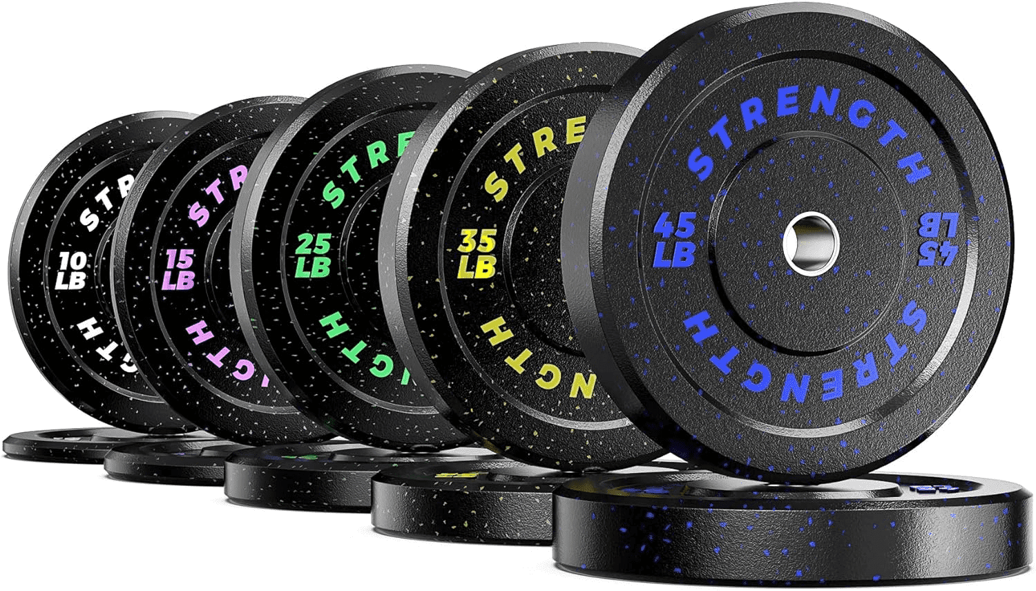GIKPAL 260lb 2-inch Olympic Weight Plates, Durable Recycled Rubber ...