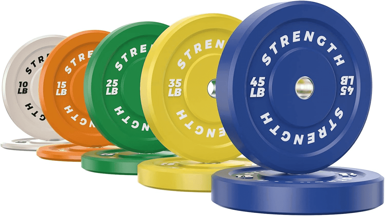 GIKPAL 260lbs 2-inch Olympic Weight Plates,10lb to 45lb Rubber Bumper ...
