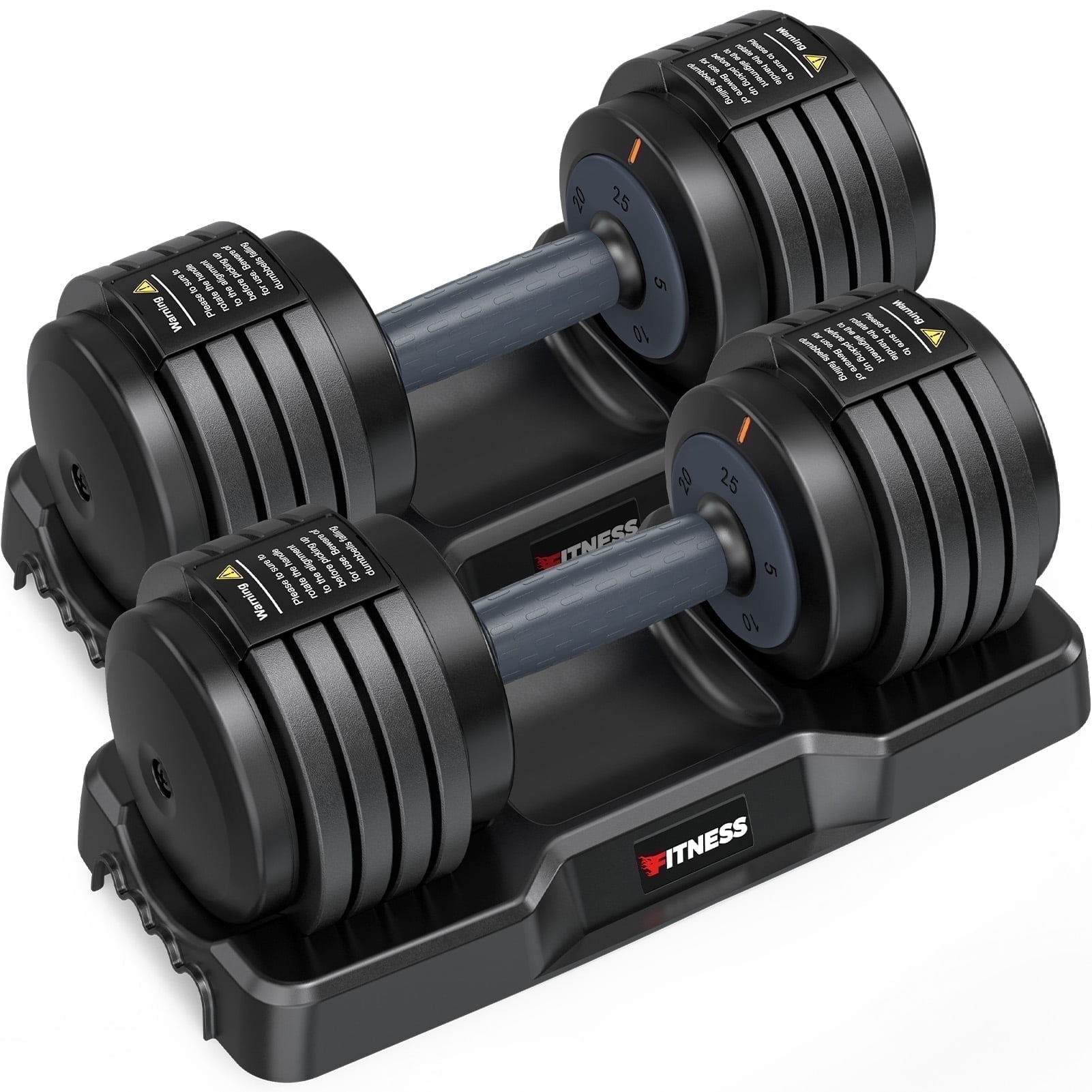 GIKPAL 50lbs(25lb*2) Adjustable Dumbbells,Quick Select 5-25lbs set of 2 ...