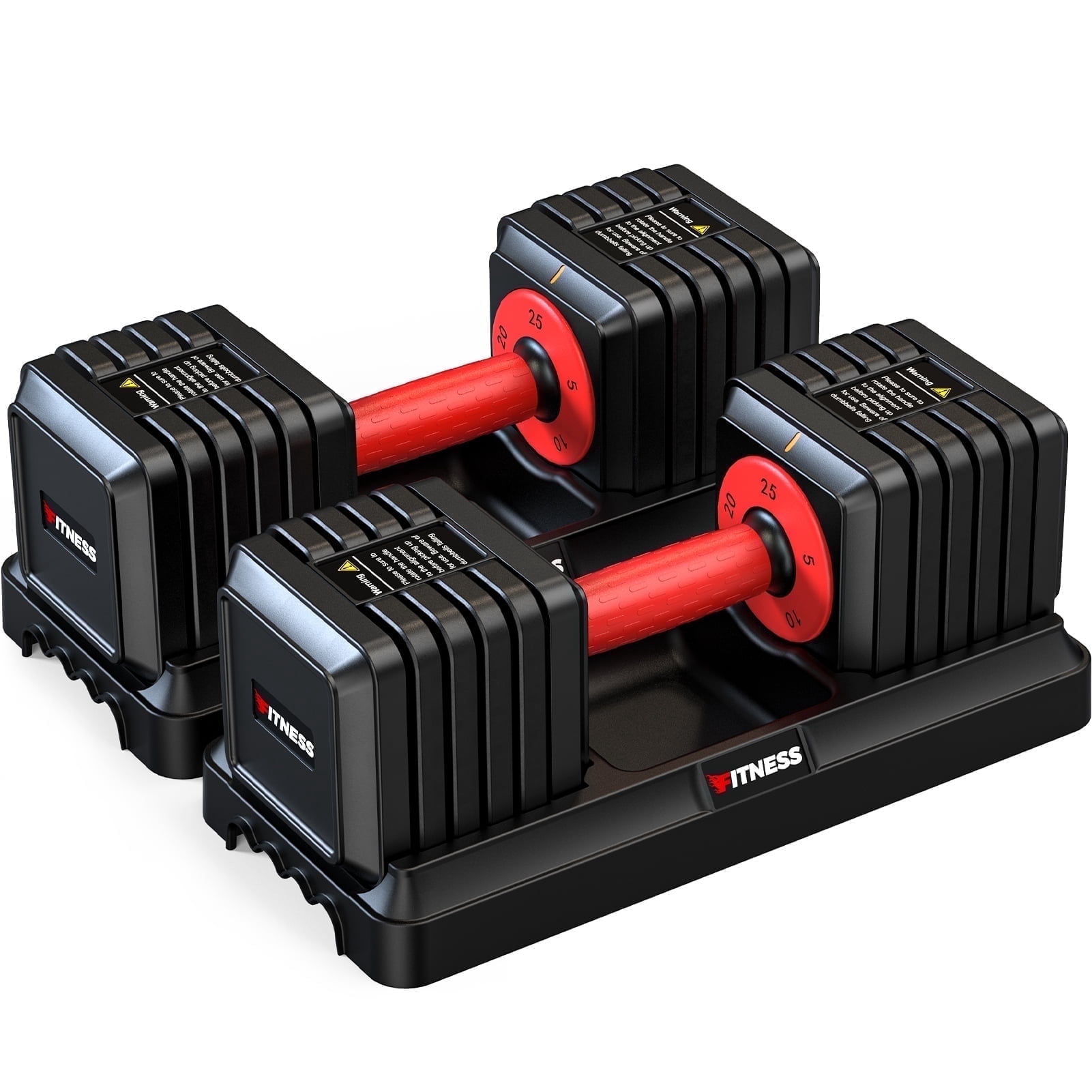 GIKPAL 50lbs(25lbs*2) 5 in 1 Adjustable Dumbbells Set,Quick Select 5 ...