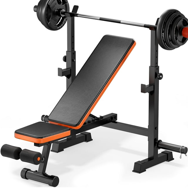 GIKPAL 770lbs 5-in-1 Adjustable Weight Bench Set ,Multi-Purpose Workout ...