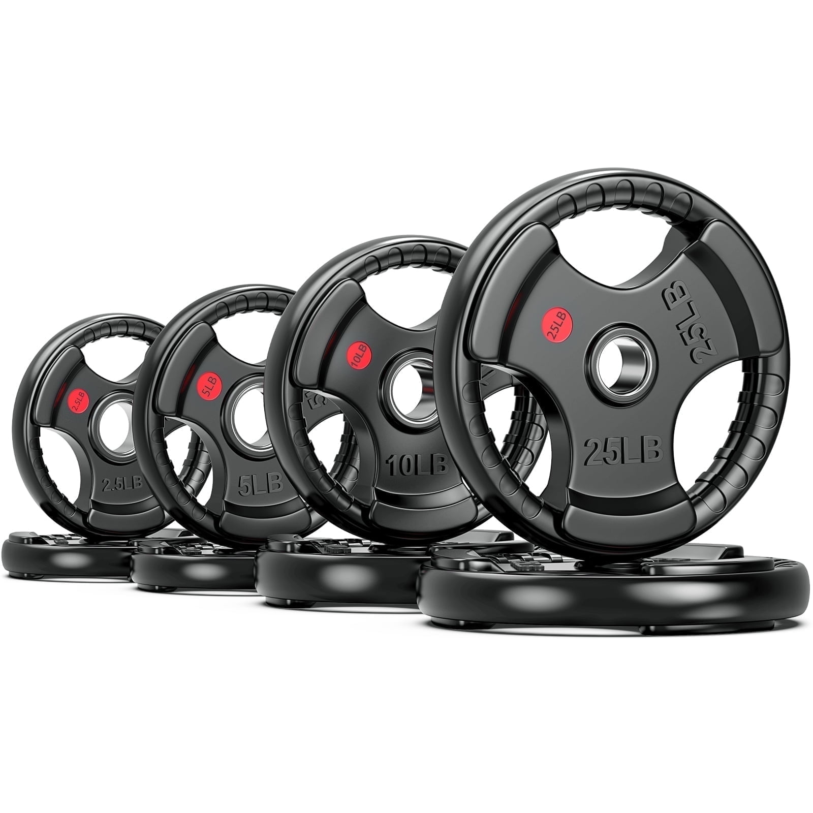 GIKPAL 85lbs Weight Plates 2 Inch Rubber Coated Olympic Weight Plate ...