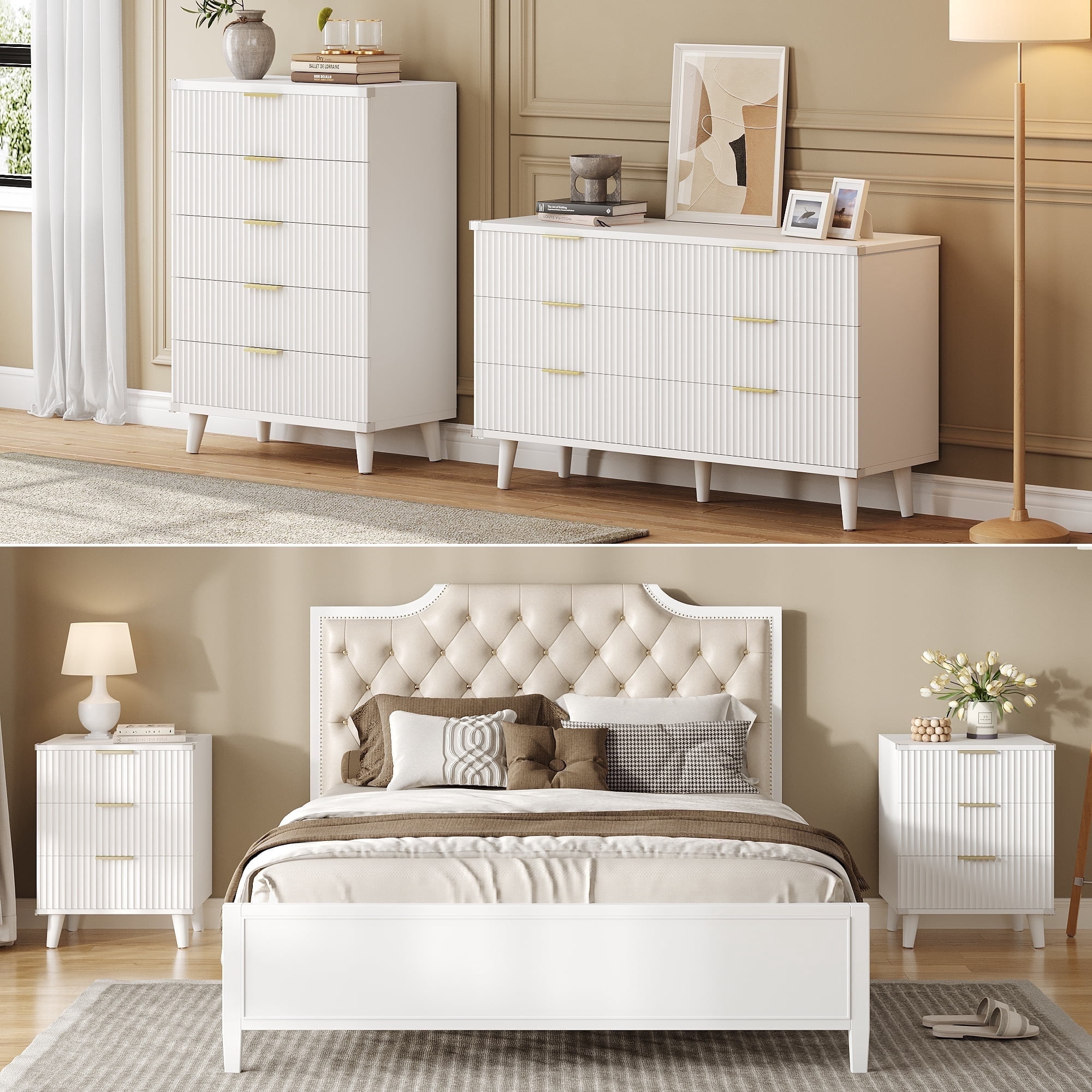 GIKPAL Bedroom Furniture Set - Includes 6 Drawer Dresser & 5 Drawer ...