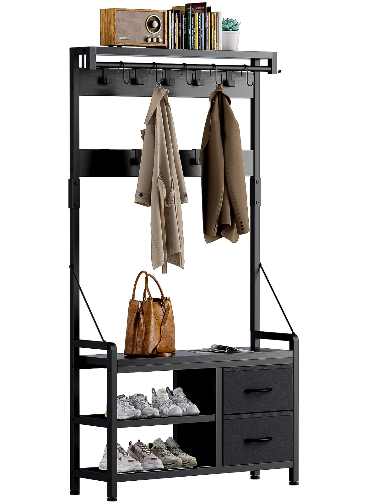 GIKPAL Entryway Hanging Seat Organizer, 5 In 1 Hallway Furniture with ... GIKPAL Entryway Hanging Seat Organizer, 5 In 1 Hallway Furniture with ...