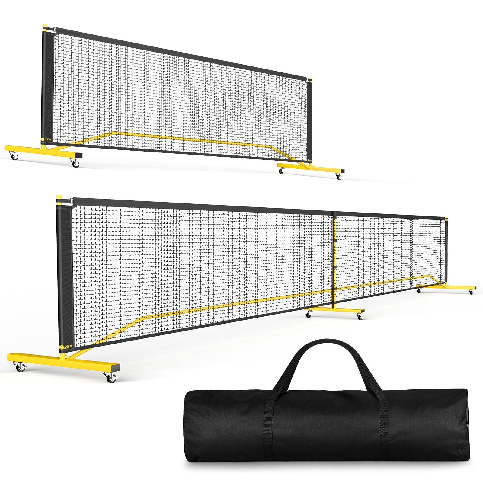 GIKPAL Portable Pickleball Net System, 22 FT Full Court and 11 FT Half ...
