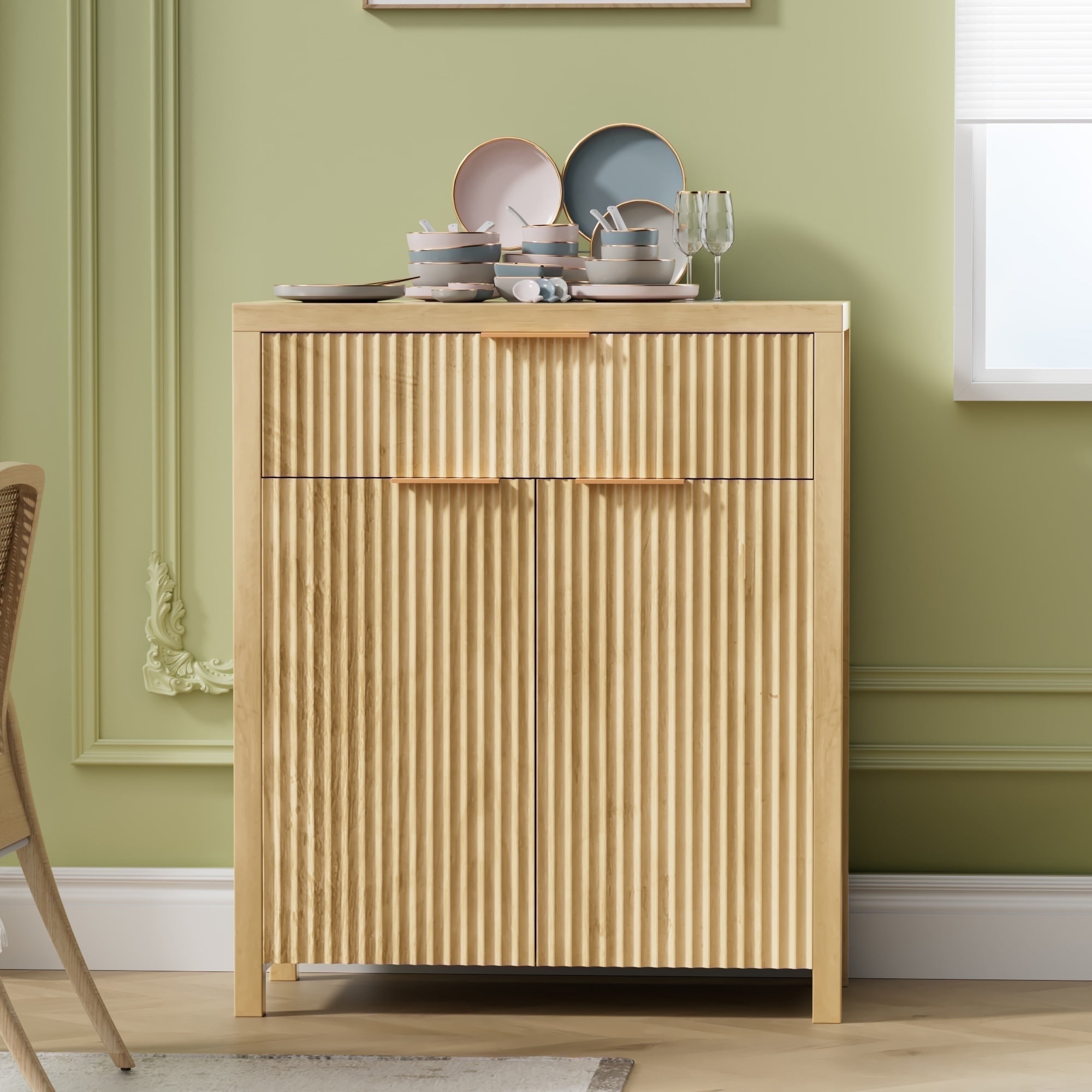 GIKPAL Sideboard Buffet Cabinet, Kitchen Storage Organizer with ...