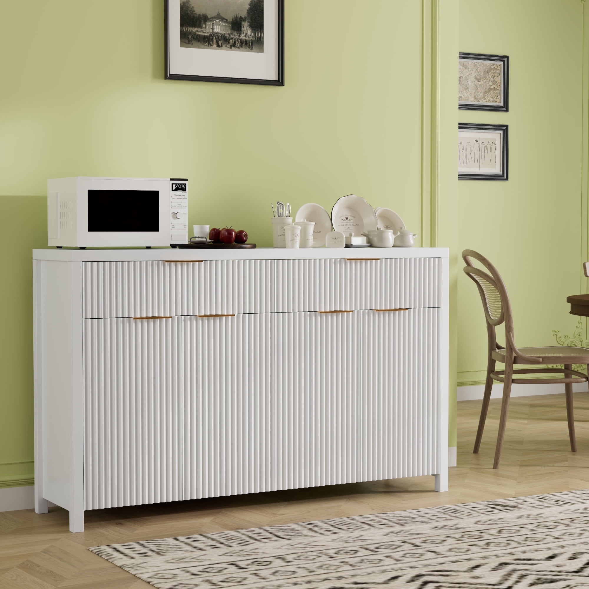 GIKPAL Sideboard Buffet Cabinet, Storage Accent Cabinet with Drawers ...