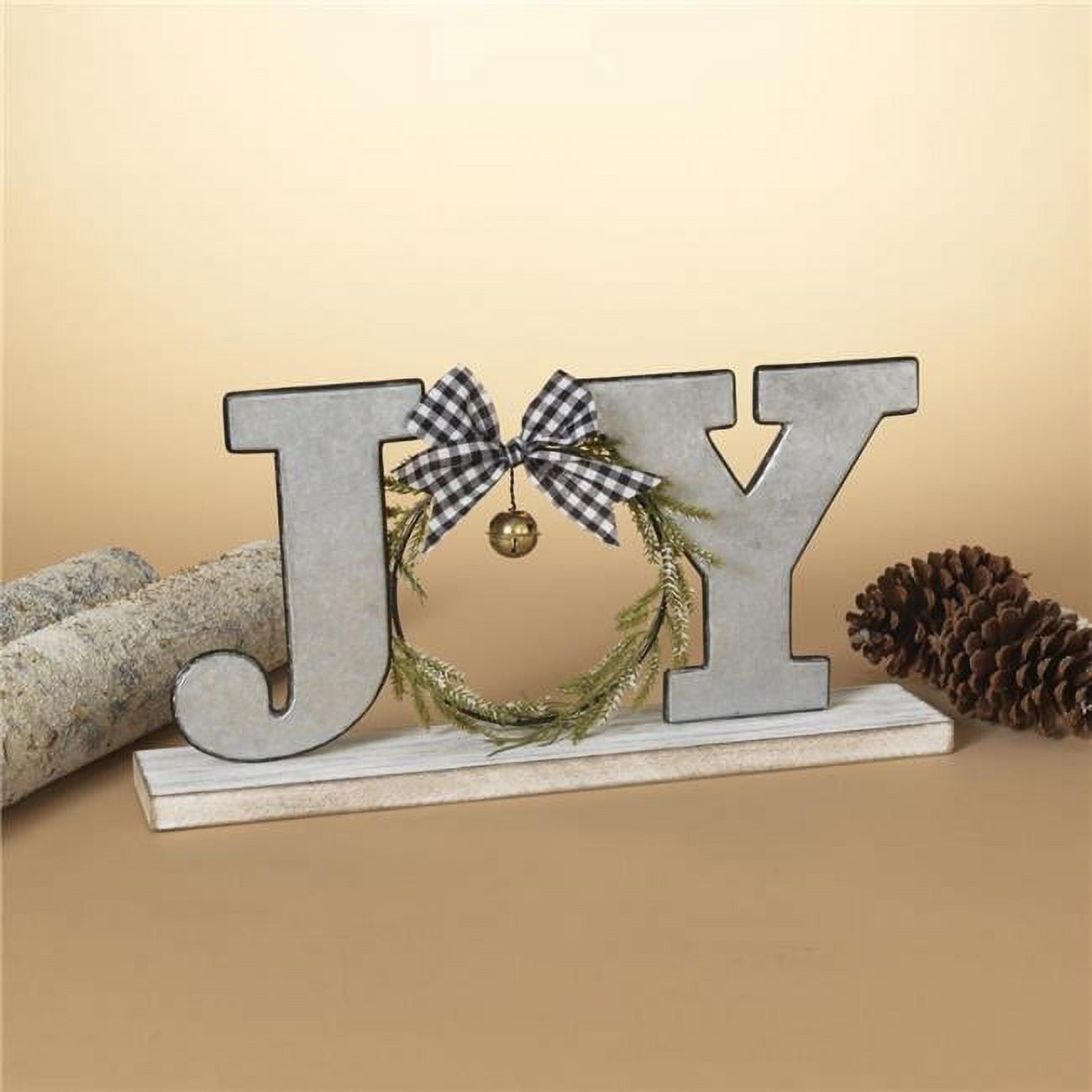 The Gerson Company Farmhouse JOY Wood and Metal Tabletop Christmas Sign ...