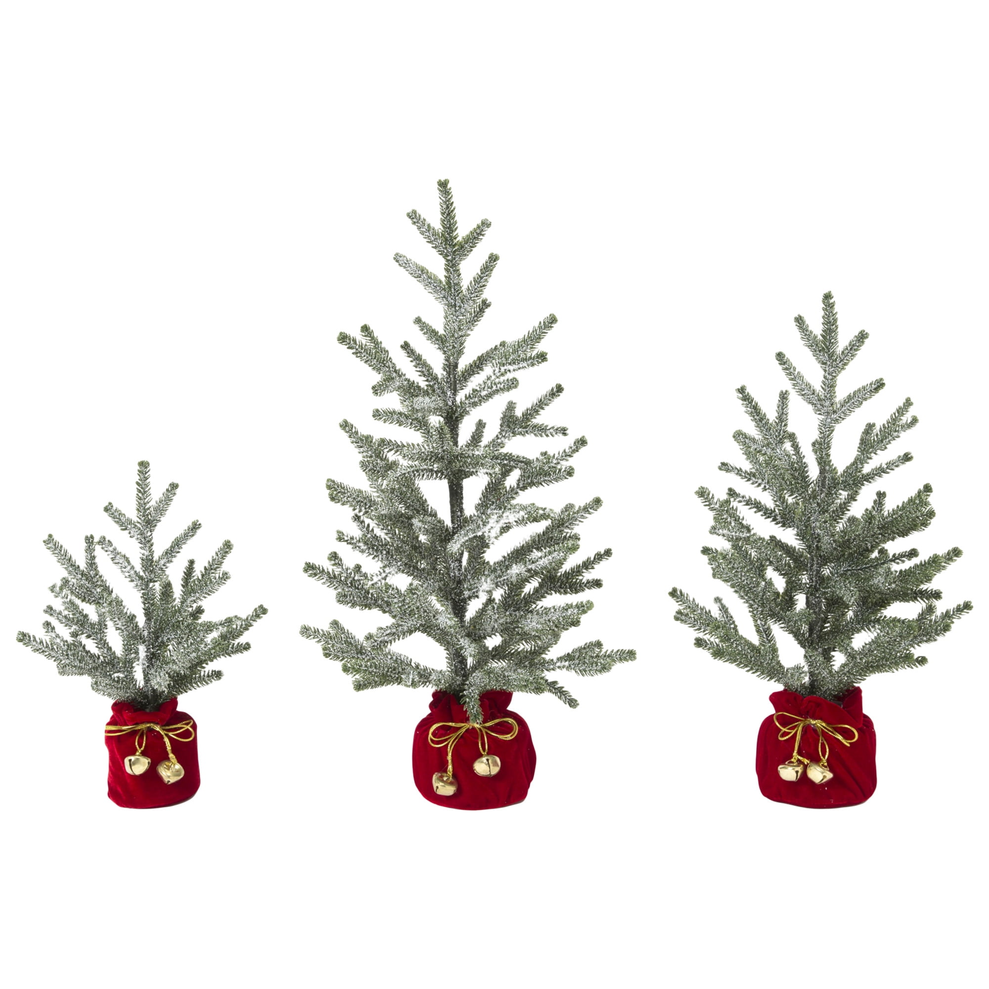 GIL Holiday Pine Trees with Christmas Jingle Bell Base - Set of 3 ...