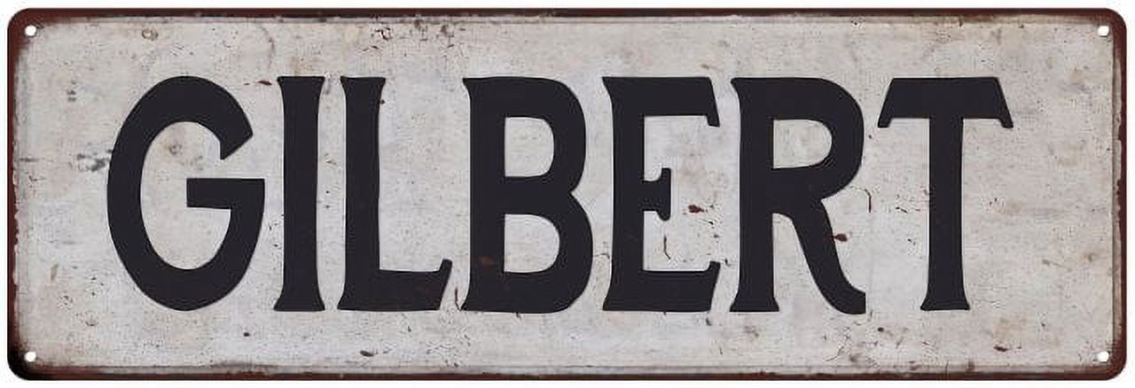 GILBERT Vintage Look Rustic Metal City State Sign 6 x 18 Matte Finish ...