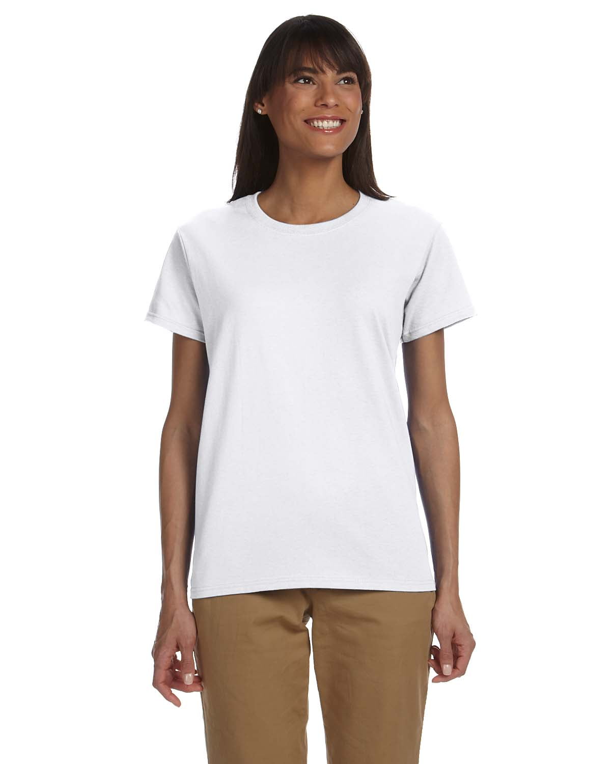 GILDAN G200L LADIES' ULTRA COTTON 6 OZ. T-SHIRT, White, S, Pack Of 6, Tshirts for Women ...