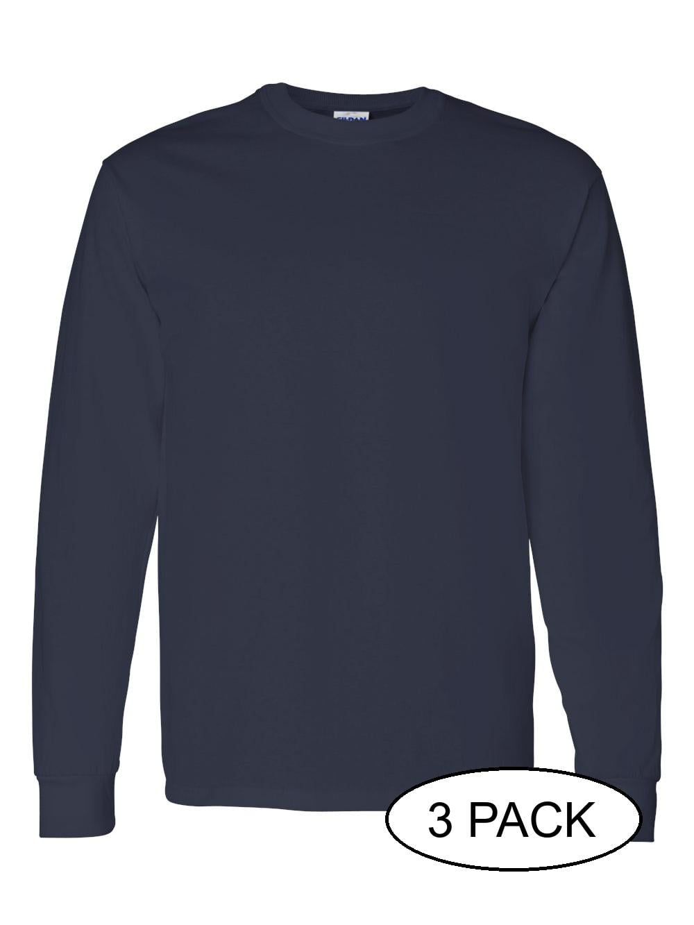 GILDAN G540 ADULT HEAVY COTTON 5.3 OZ. LONG-SLEEVE T-SHIRT, Navy, S ...