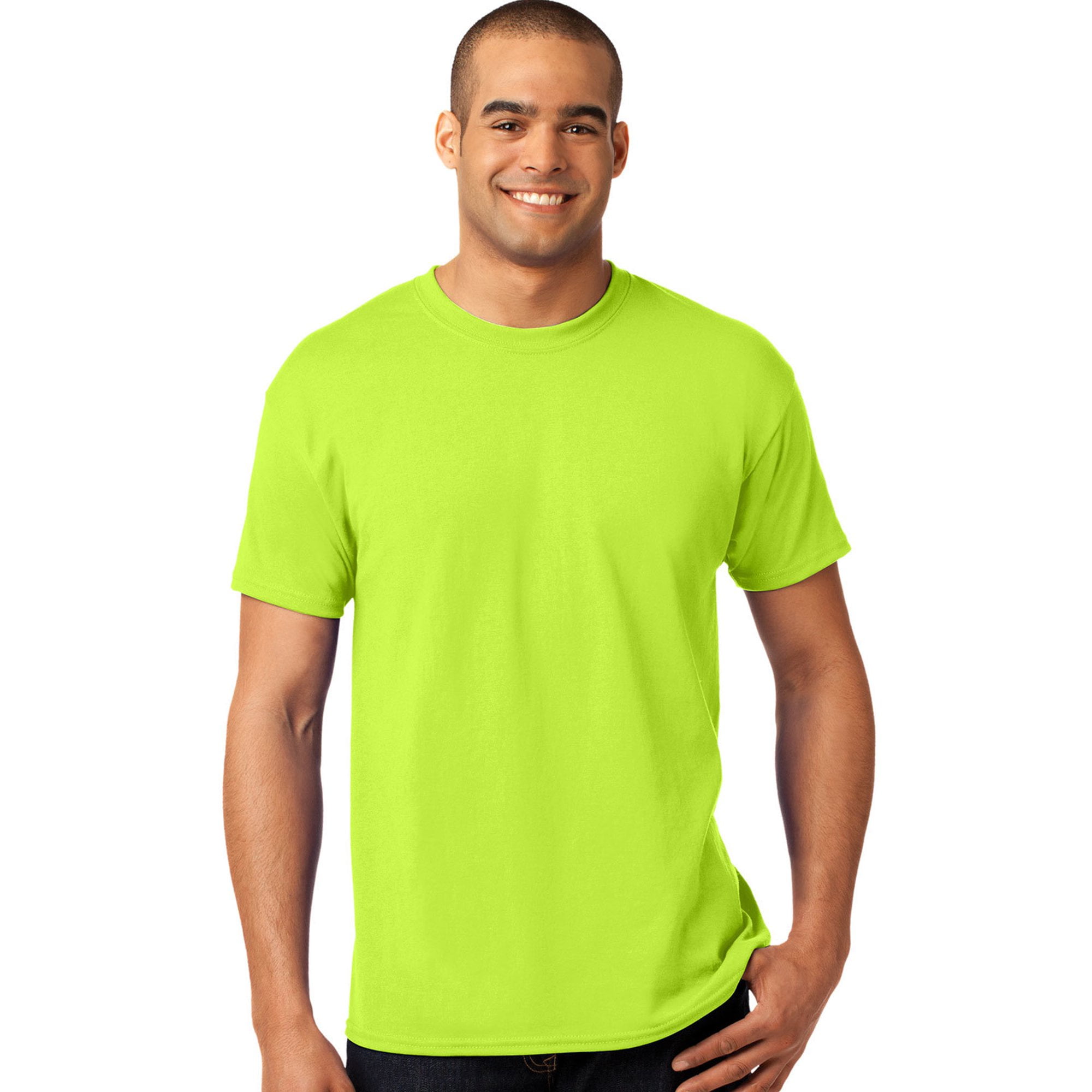 GILDAN Hi Vis Work T-Shirt: Short Sleeve Crew Neck High Visibility ...