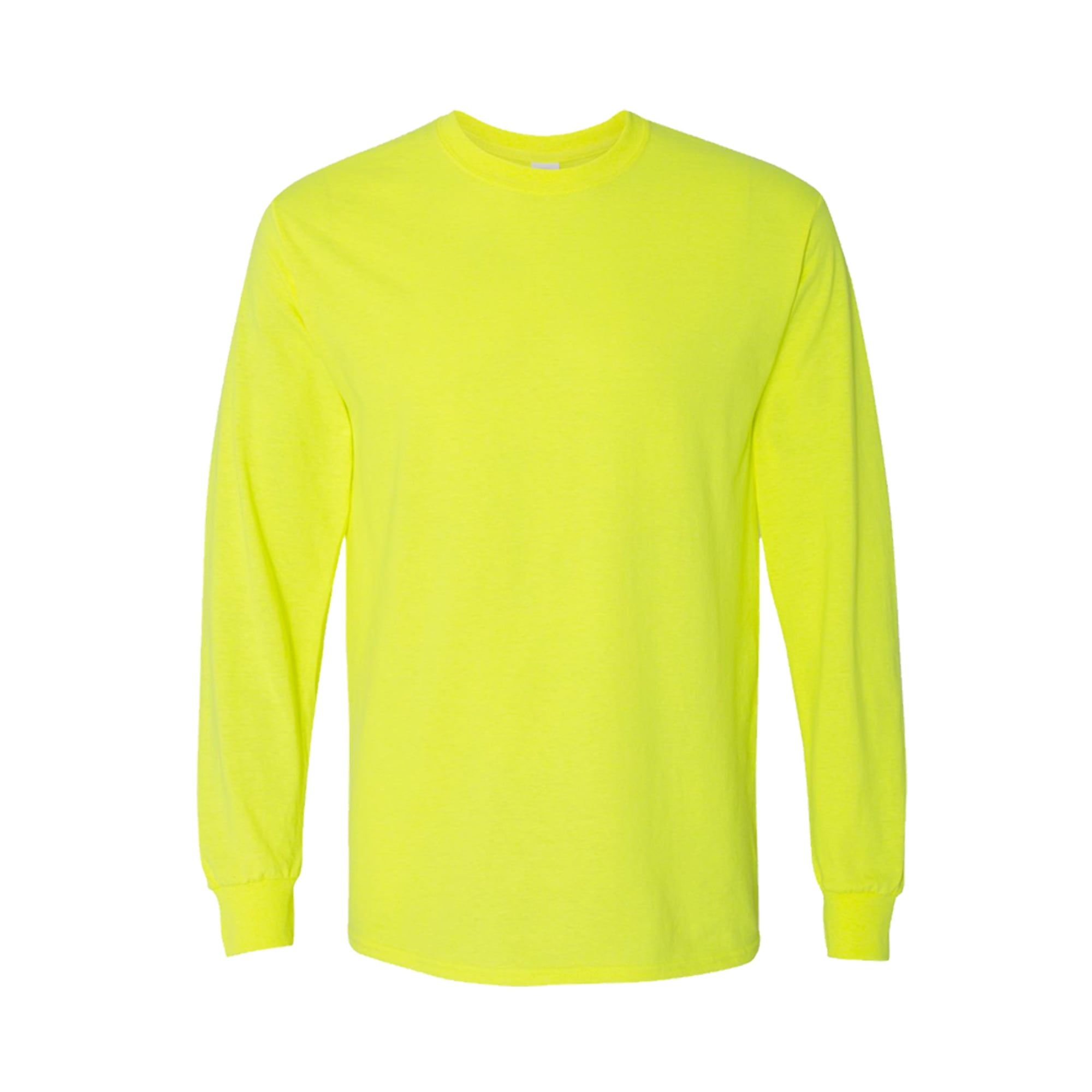 High Visibility Safety T-Shirt | Gildan Long Sleeve Shirt, Safety Green ...