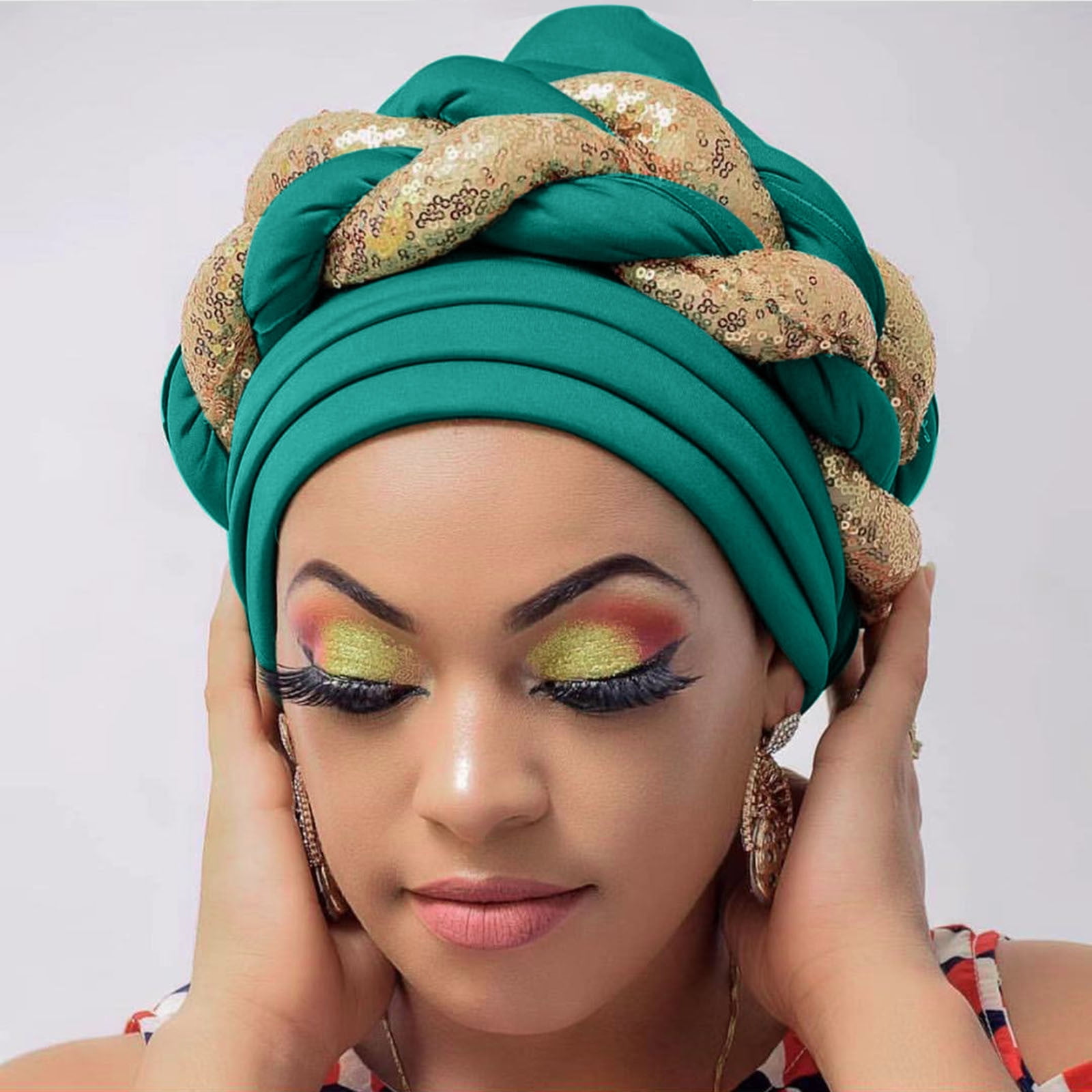 GILIGEGE African Turban Head Wraps for Black Women Braided Twisted ...