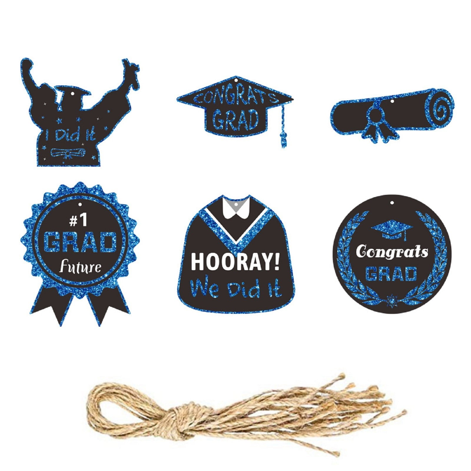 GILIGEGE Blue Gold Graduation 2024 Party,Hanging Decorations Tree ...