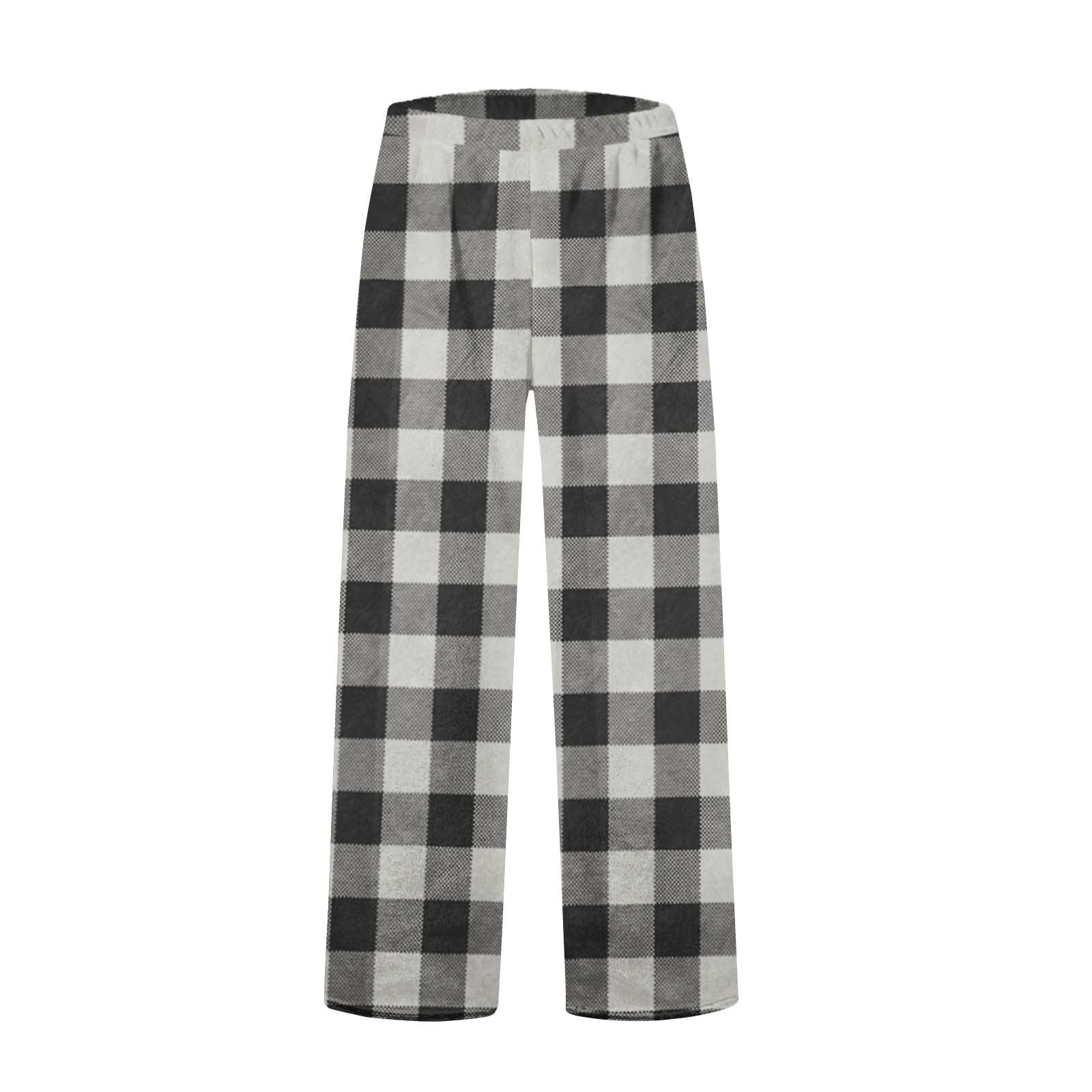 GILIGEGE Fluffy Flannel Pajama Pants Women Fuzzy Buffalo Plaid Pj Pants ...