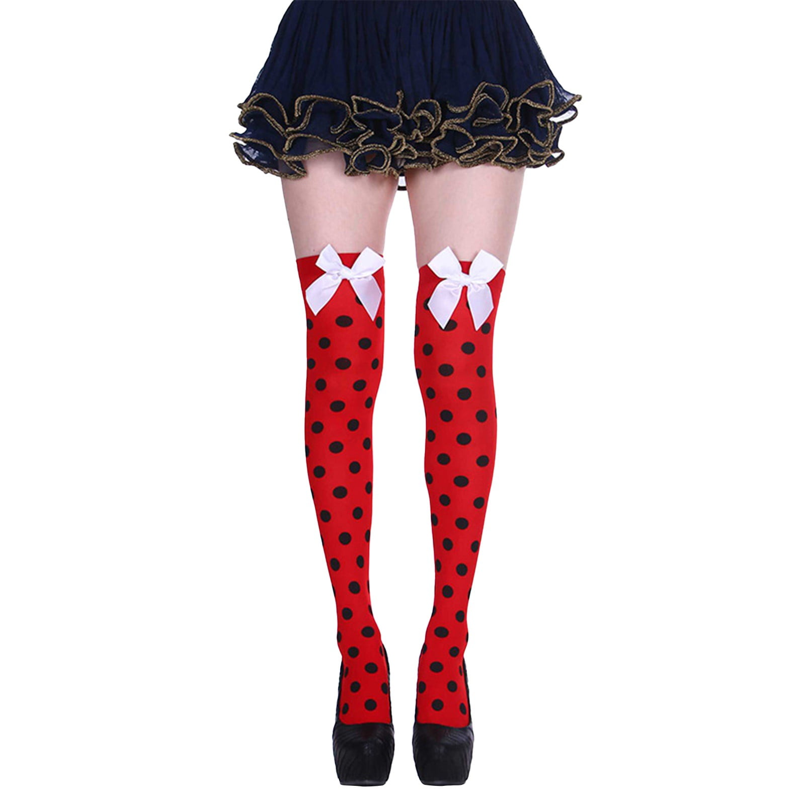 GILIGEGE Halloween High Knee Sockings Skeleton Stockings Spiderweb Over ...