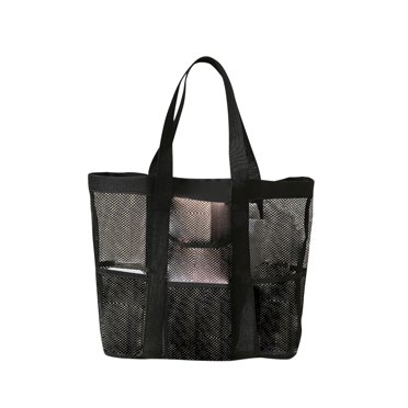 No Boundaries Women's Beach Zip Bottom Tote Handbag, Midnight Black ...