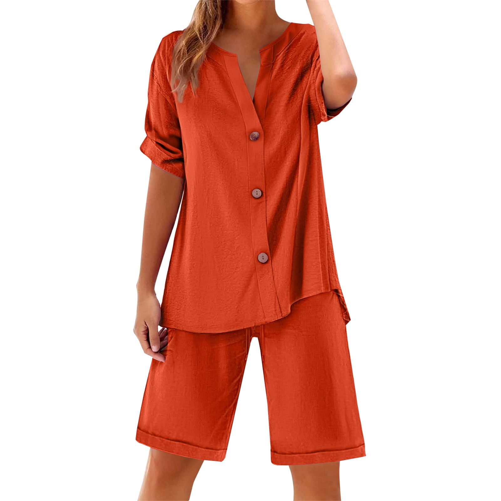 GILIGEGE Linen Sets for Women 2 Piece Summer Linen Sets for Women 2 ...