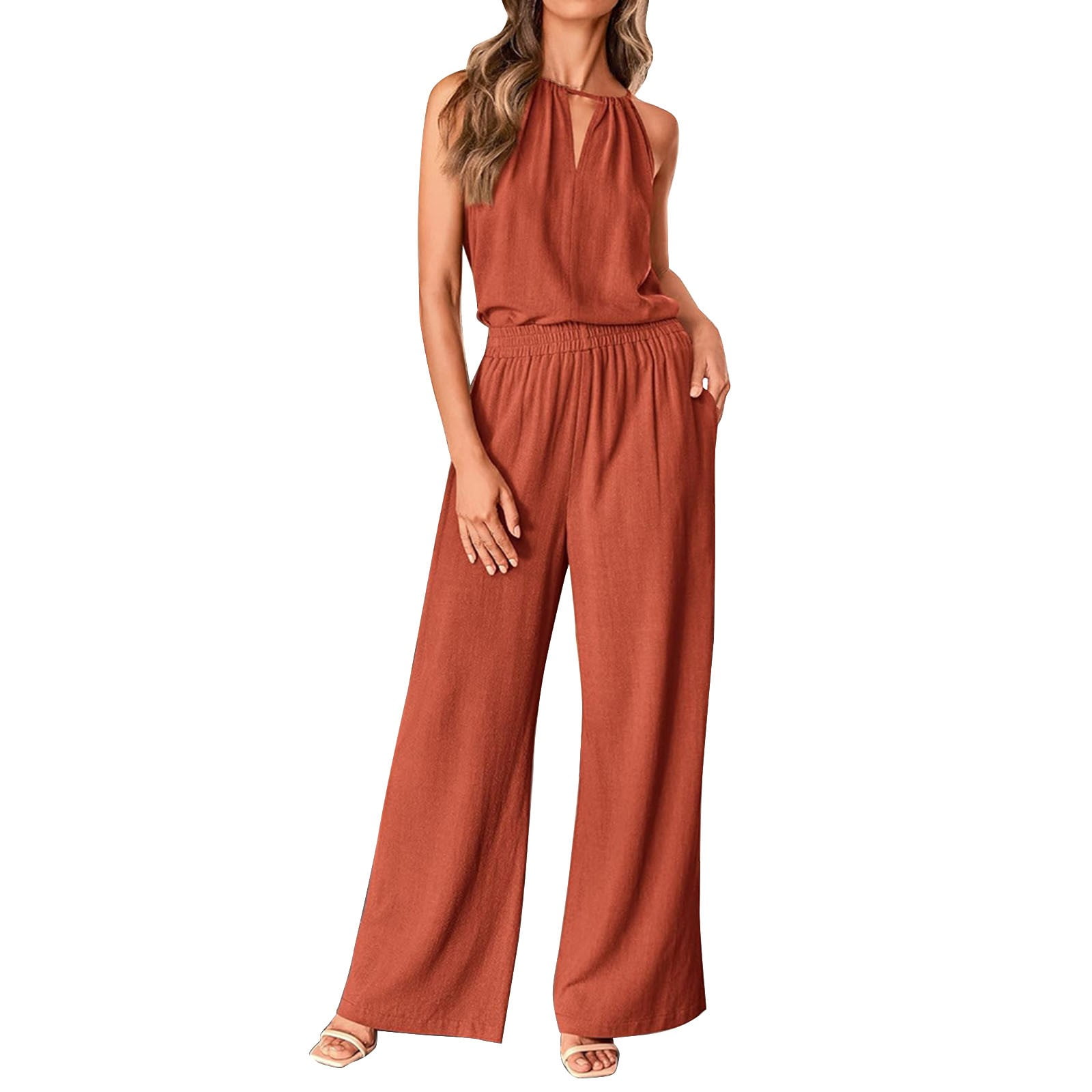 GILIGEGE Linen Sets for Women 2 Piece Summer Sleeveless Short Sleeve ...