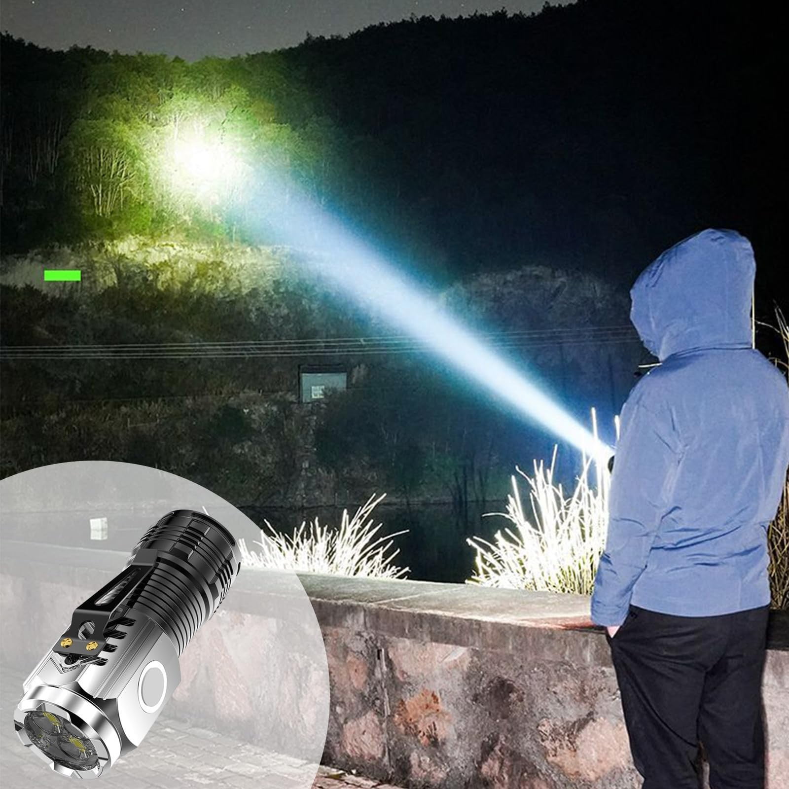 GILIGEGE Portable LED Flashlight With Toggle Clip Mini Rechargeable ...