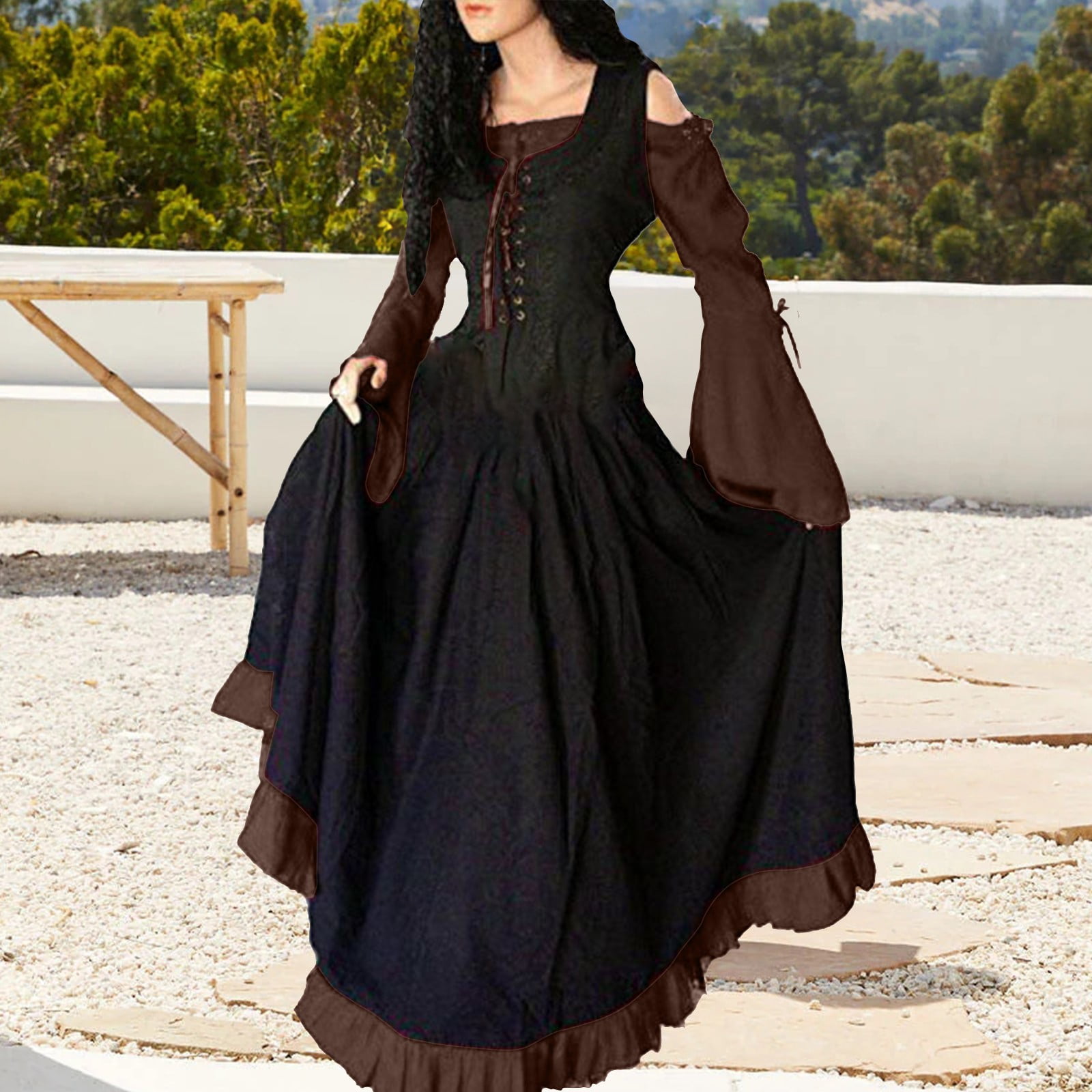 GILIGEGE Renaissance Dress Medieval Costume Victorian Dresses Women ...