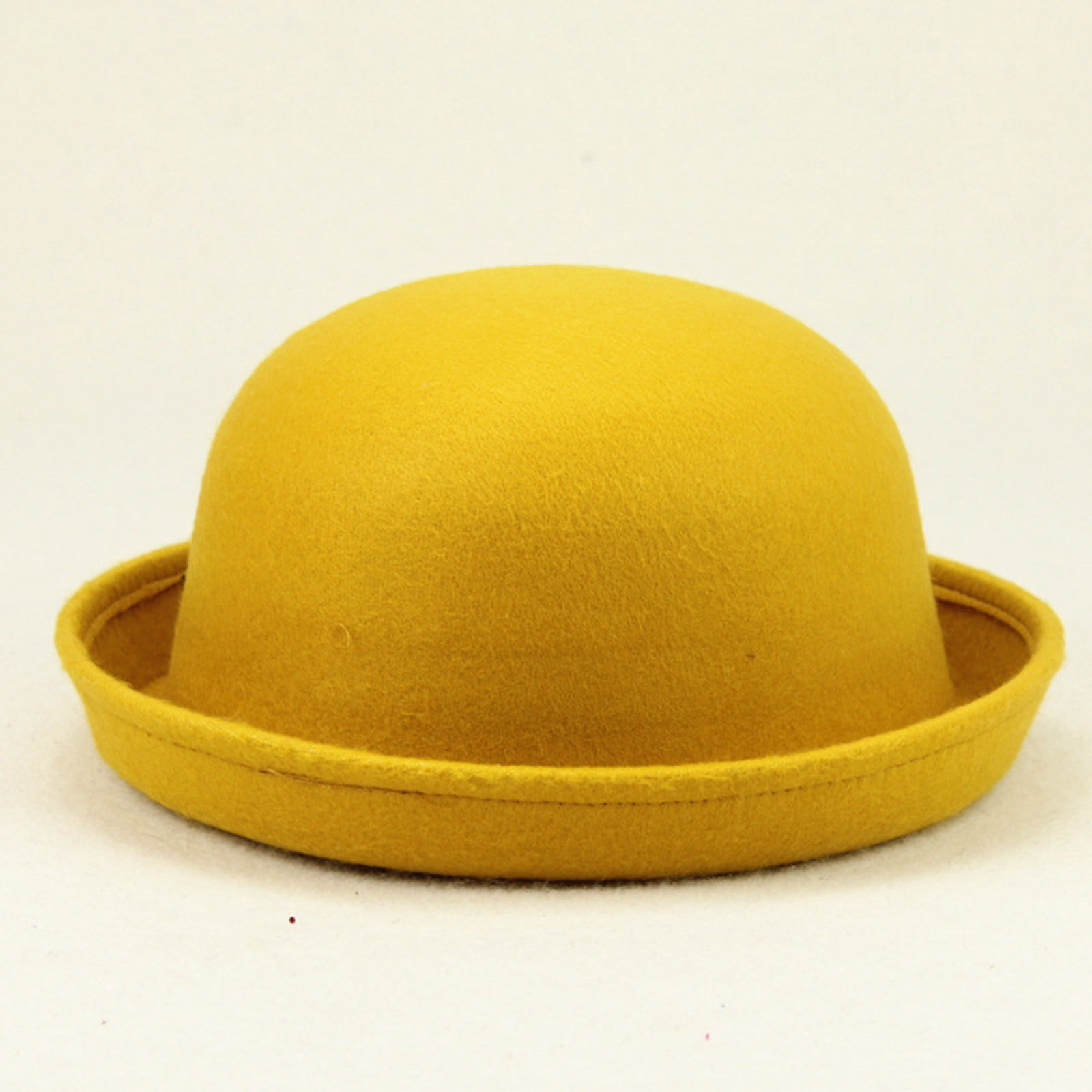 GILIGEGE Roll Up Brim Panama Bucket Hat for Women Round Derby Hats ...