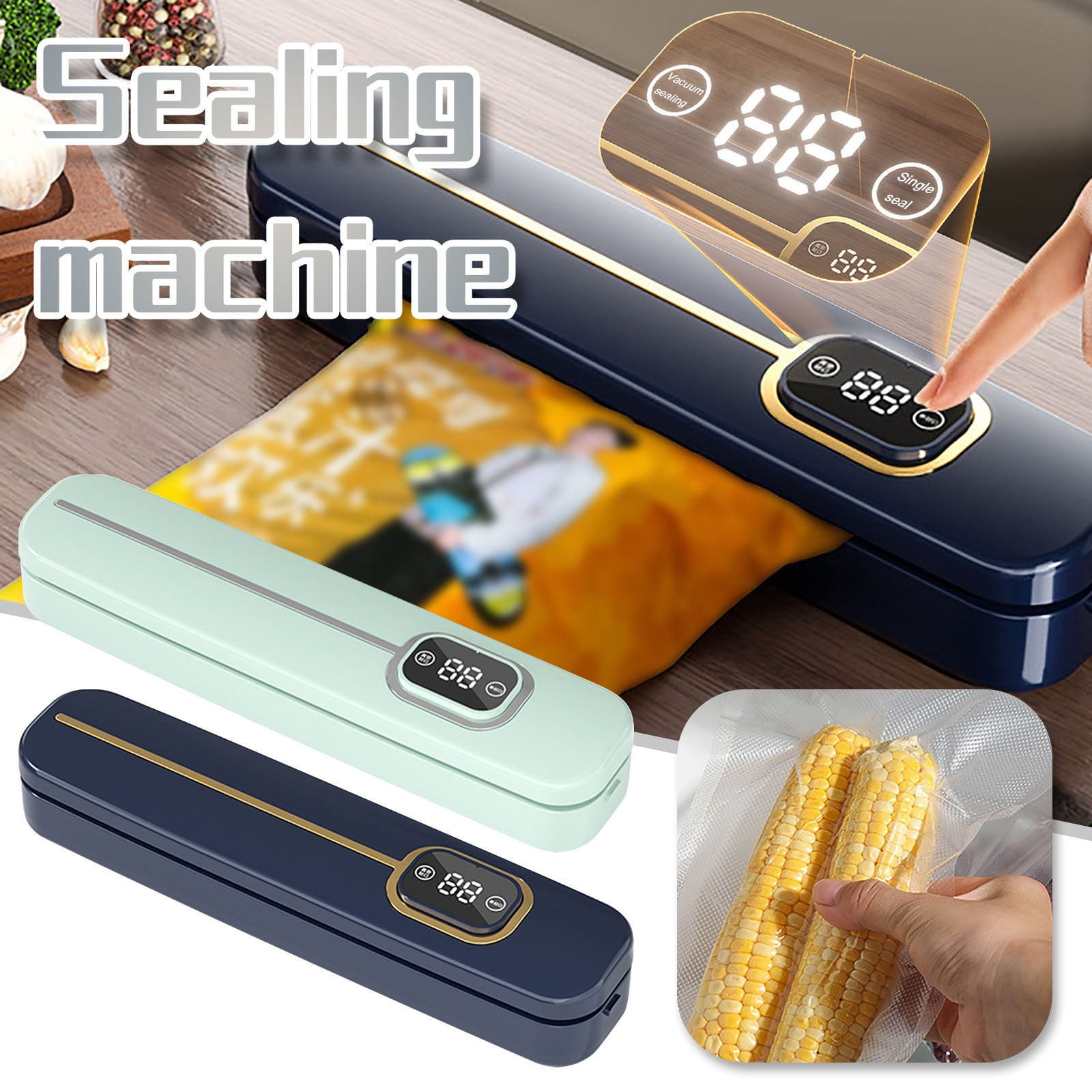 GILIGEGE Sealing Equipment Chip Bag Sealer Handheld Bag Heat Vacuum Sealer Portable Bag Resealer ...
