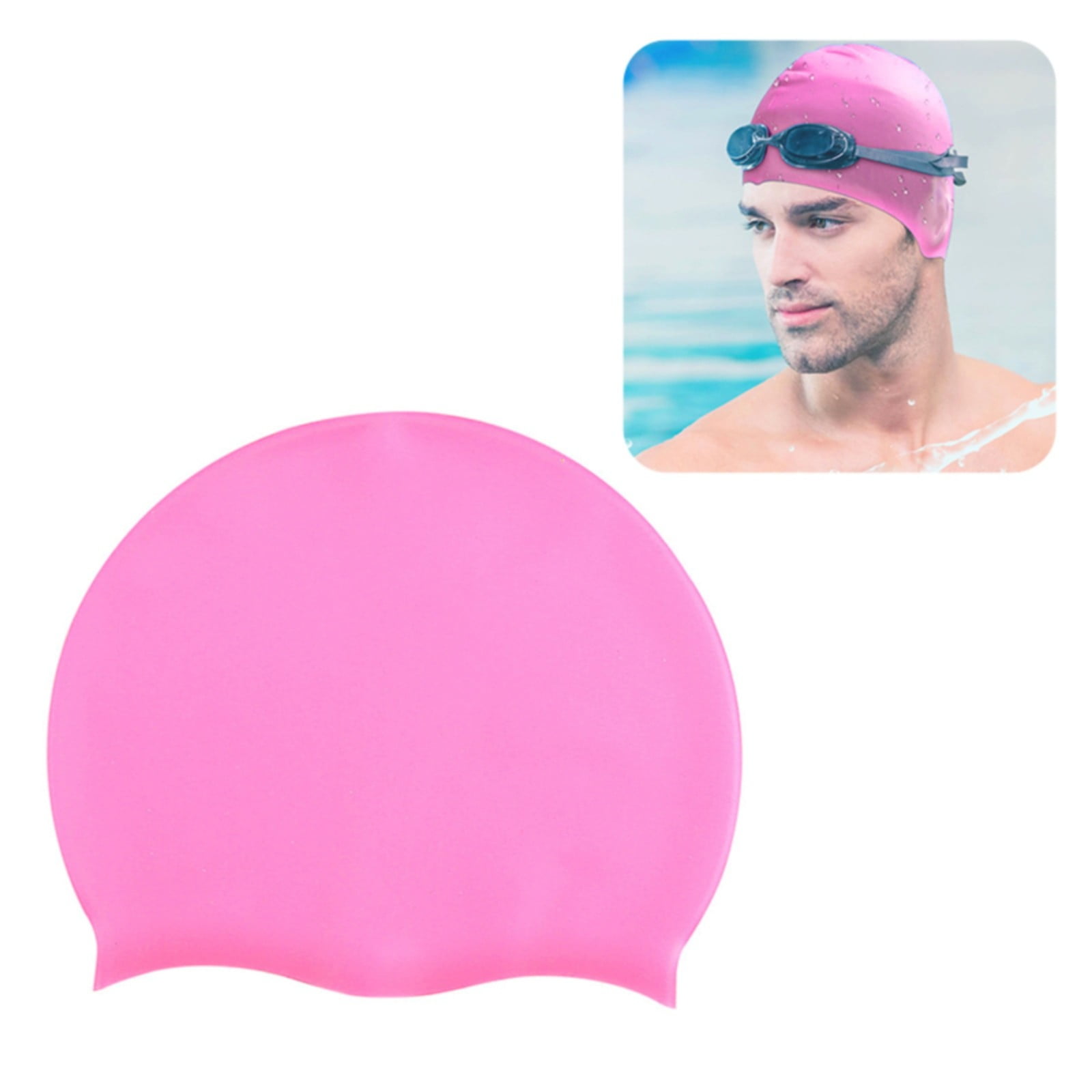 GILIGEGE Silicone Swim Cap For Men Women Unisex Adult Swimming Caps For ...