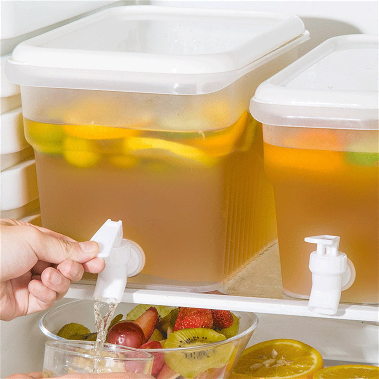 GILIGEGE Storage Containers 2Pcs Plastic Water Dispensers Fridge Liquid ...