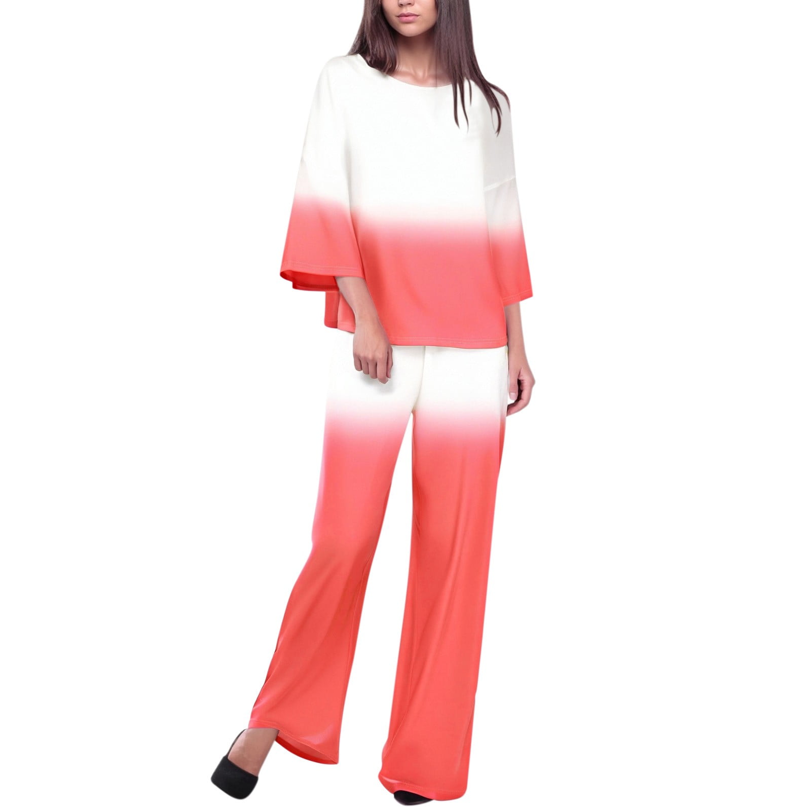 GILIGEGE Two Piece Sets for Women Summer Women's Seven Quarter Sleeve ...