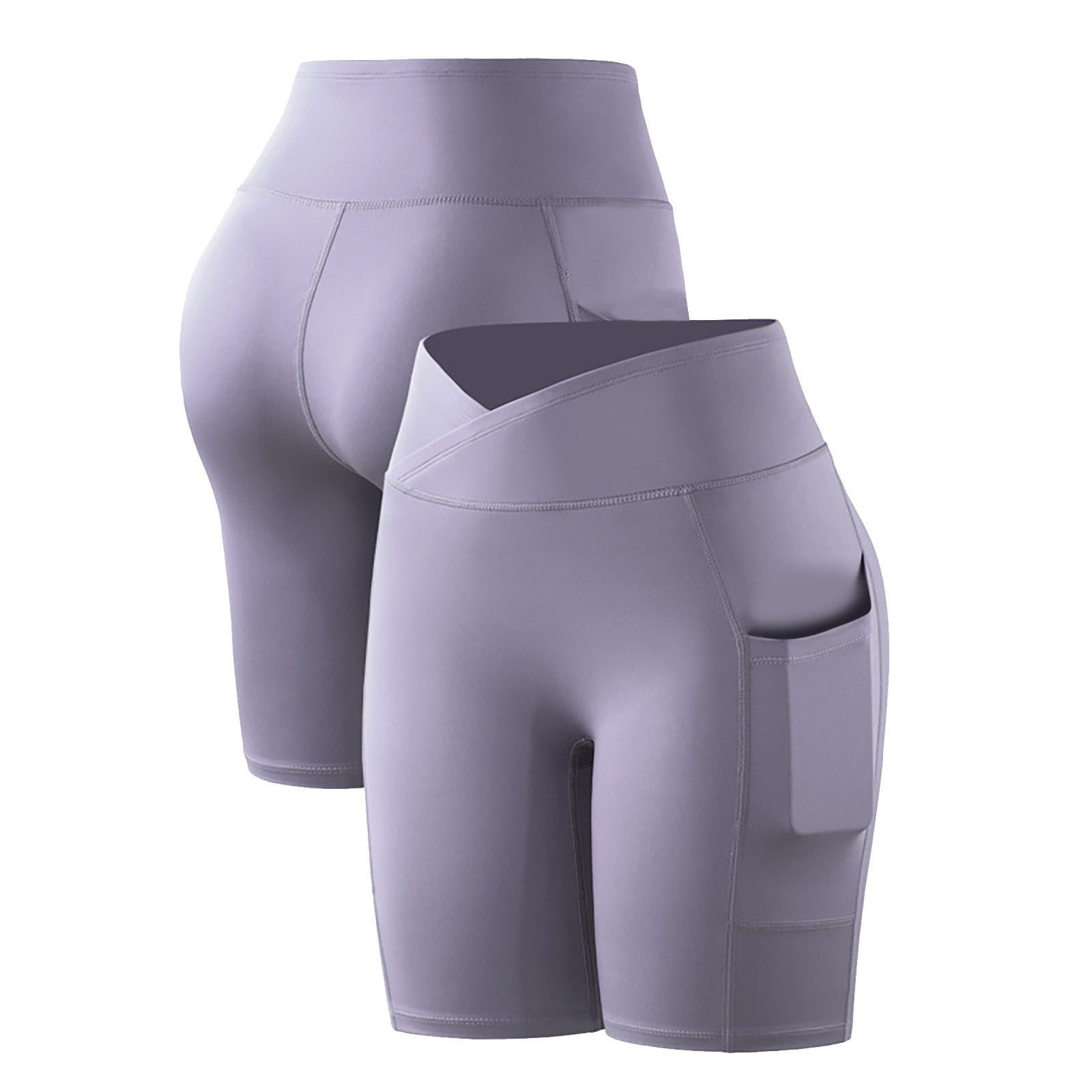 Giligege Women Quick Dry Yoga Shorts Criss Cross High Waist Stretchy