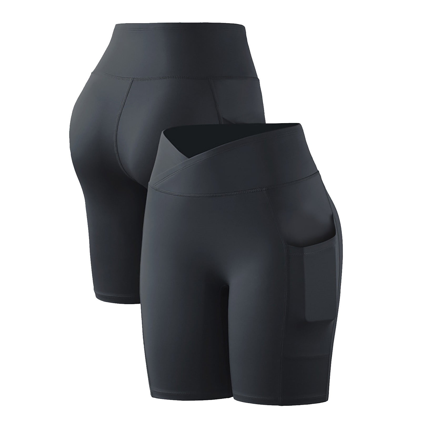 Giligege Women Quick Dry Yoga Shorts Criss Cross High Waist Stretchy